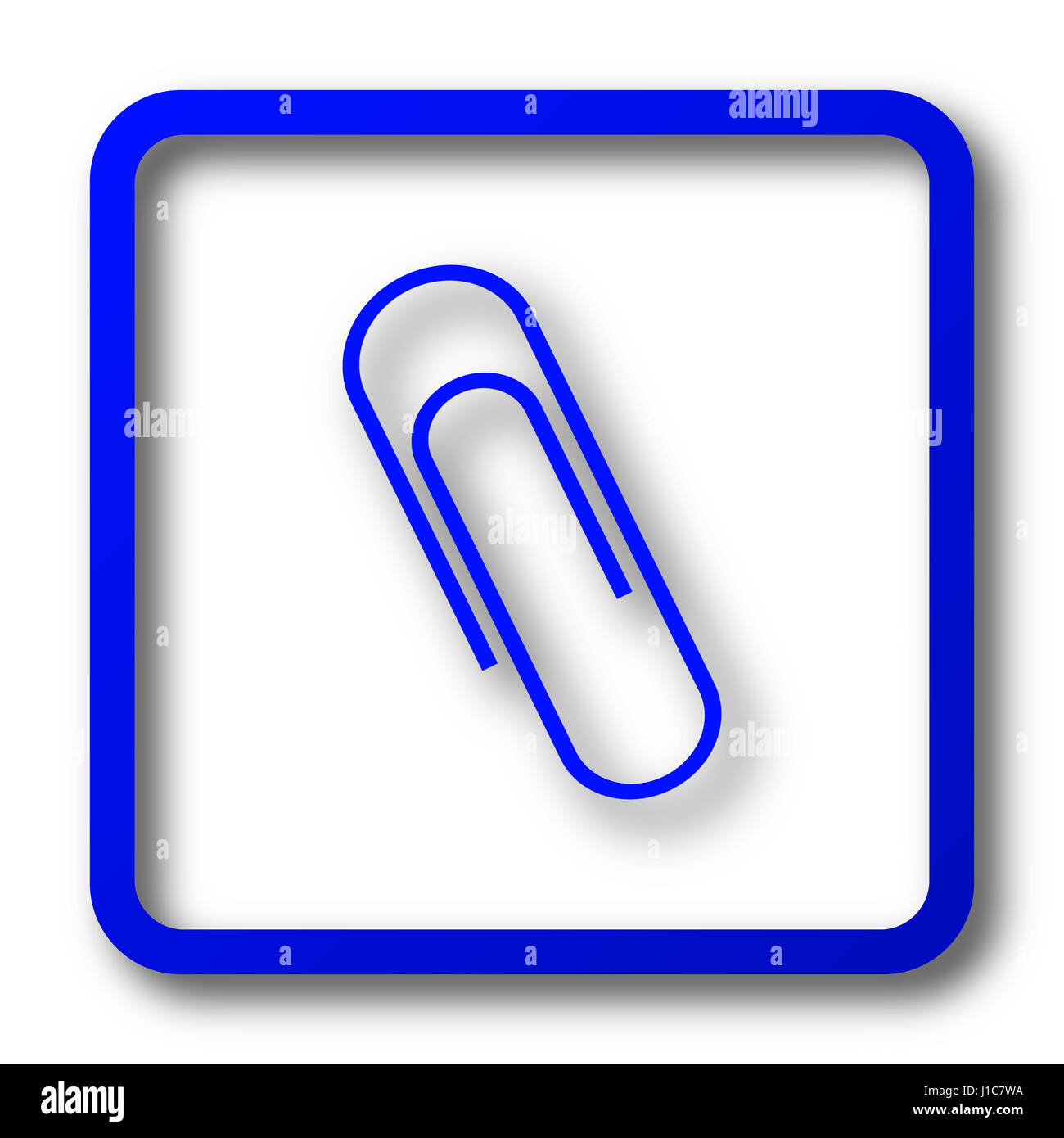 Paperclip icon. Paperclip website button on white background Stock ...