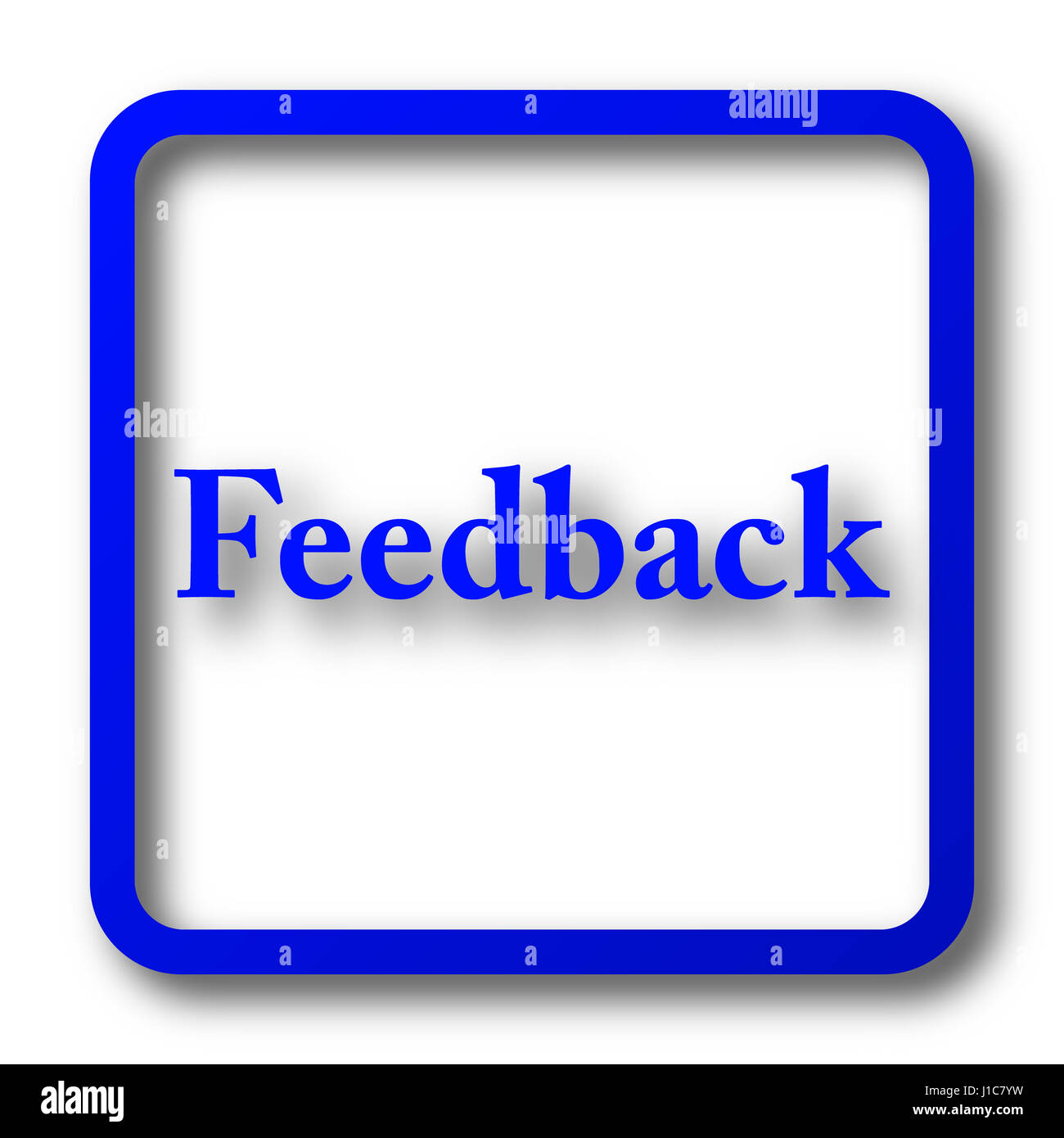 Feedback icon. Feedback website button on white background Stock Photo ...