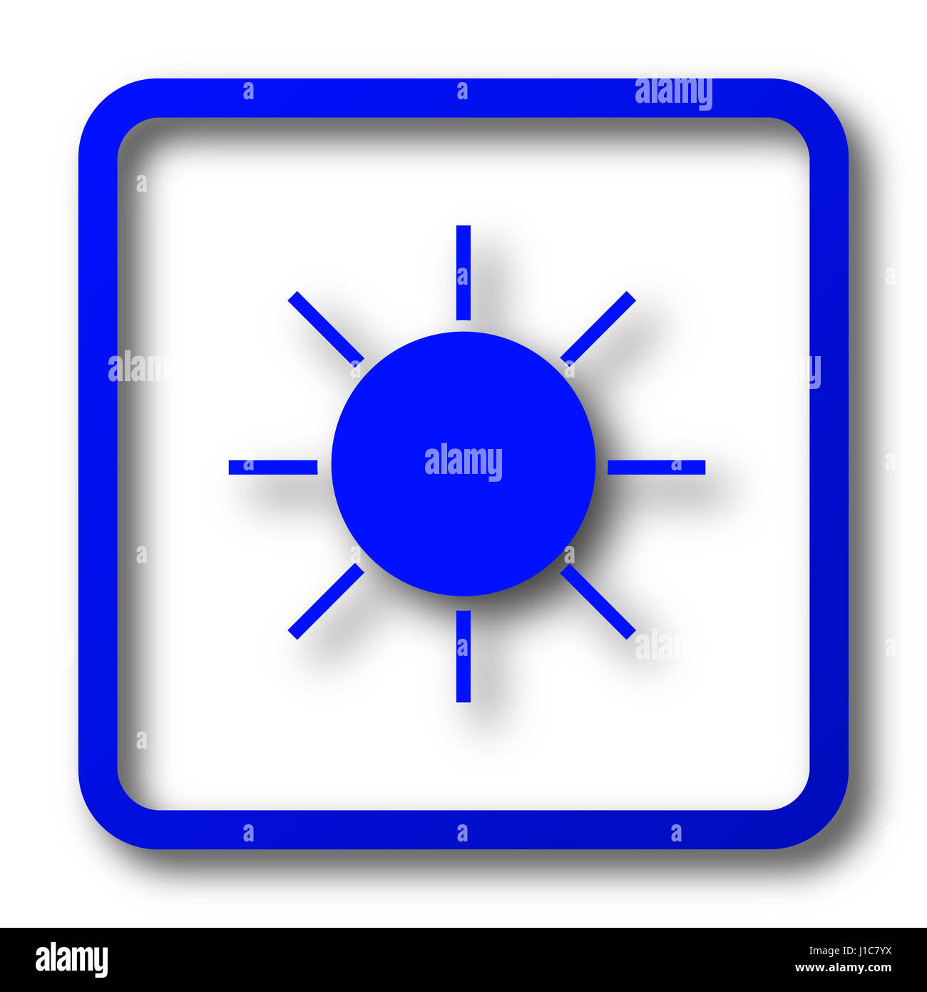 Sun icon. Sun website button on white background Stock Photo - Alamy