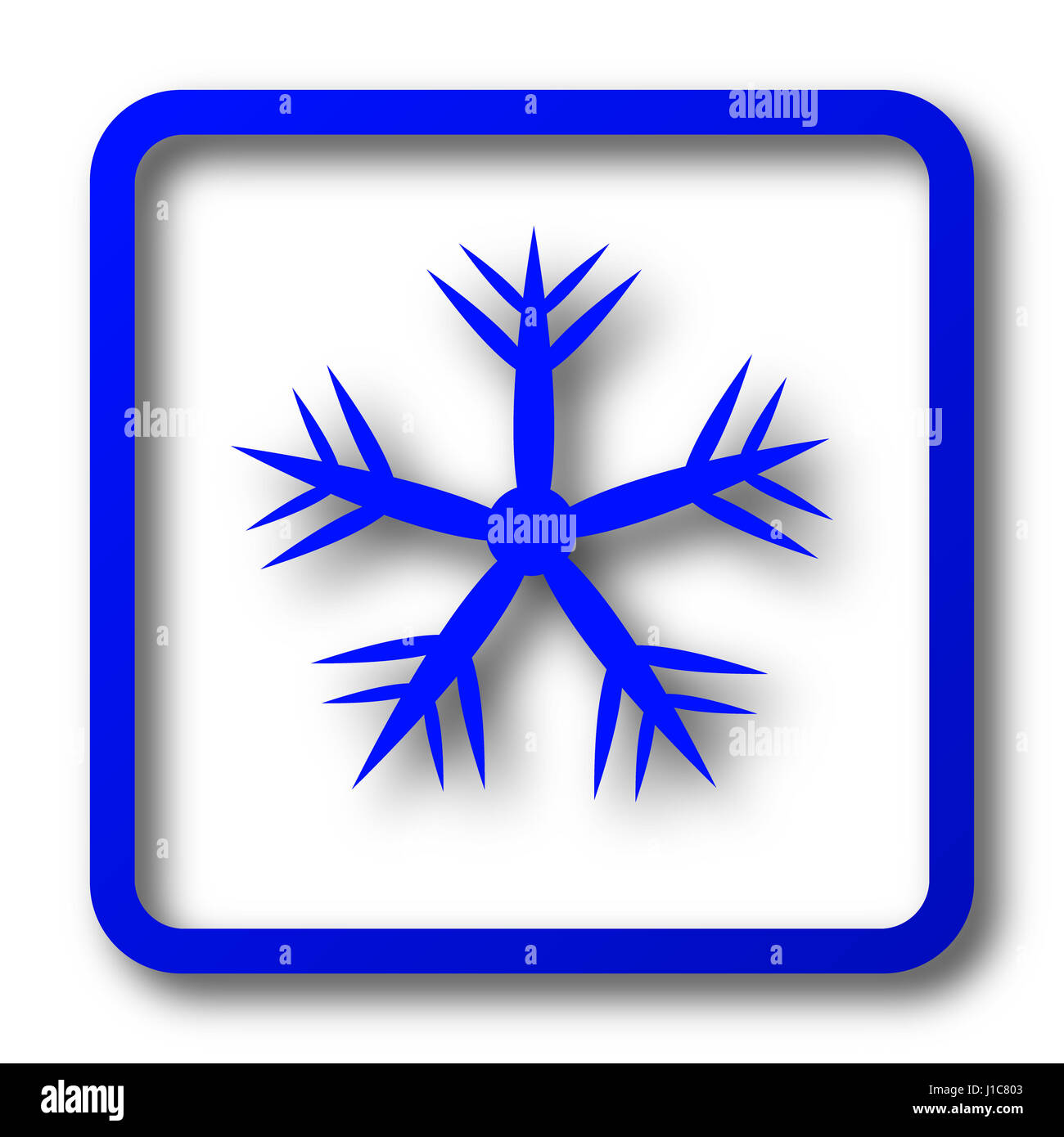 Snowflake icon. Snowflake website button on white background Stock ...
