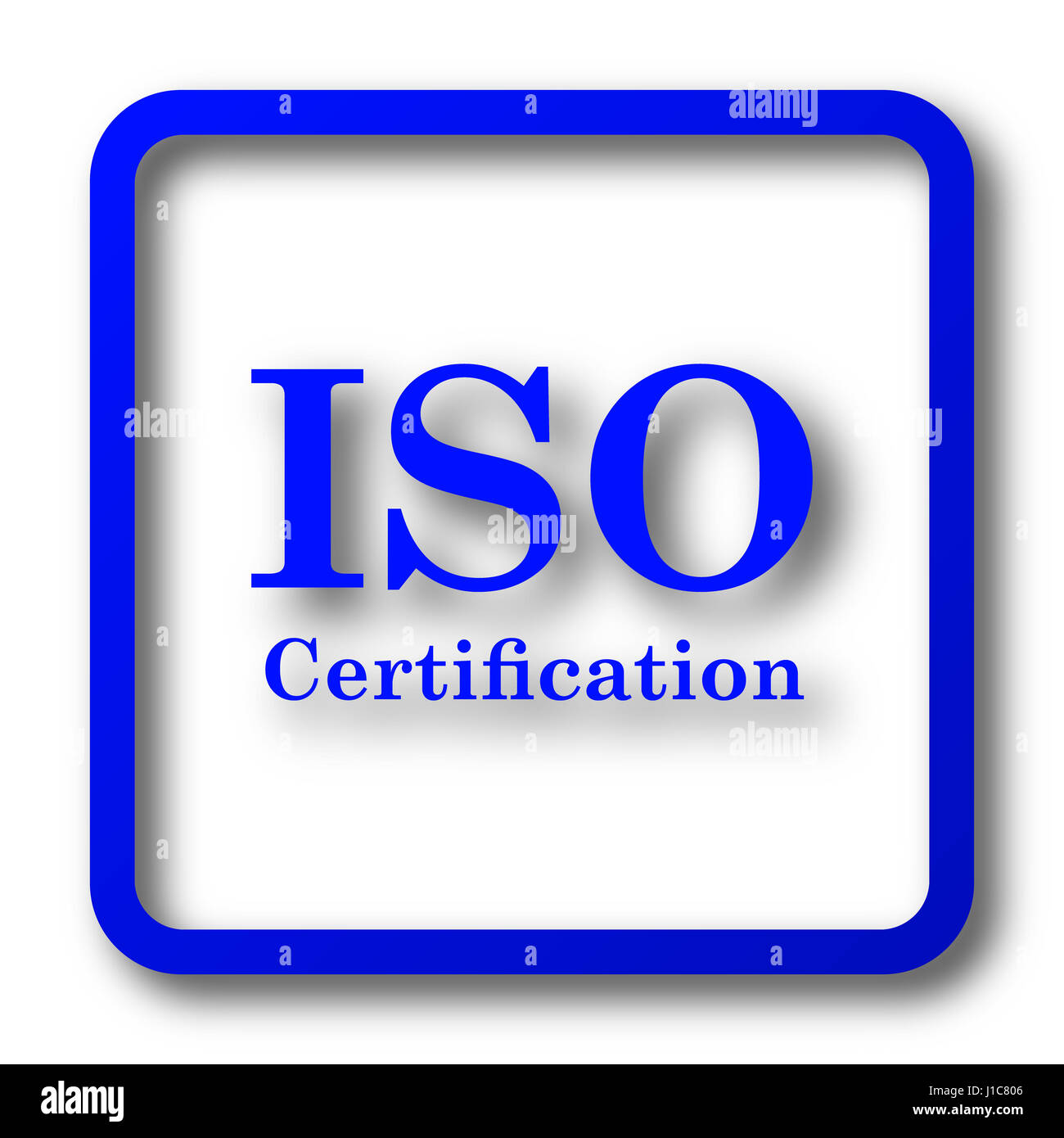 ISO certification icon. ISO certification website button on white ...
