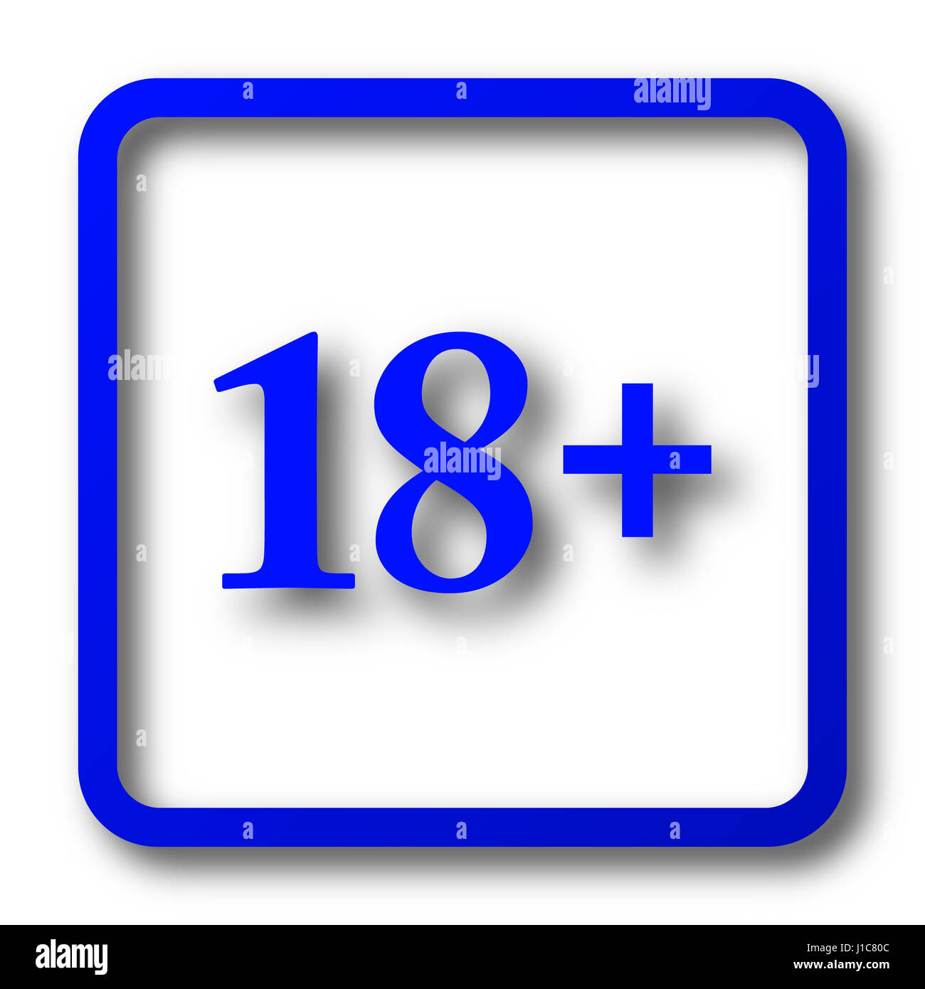 18 plus icon. 18 plus website button on white background Stock Photo ...