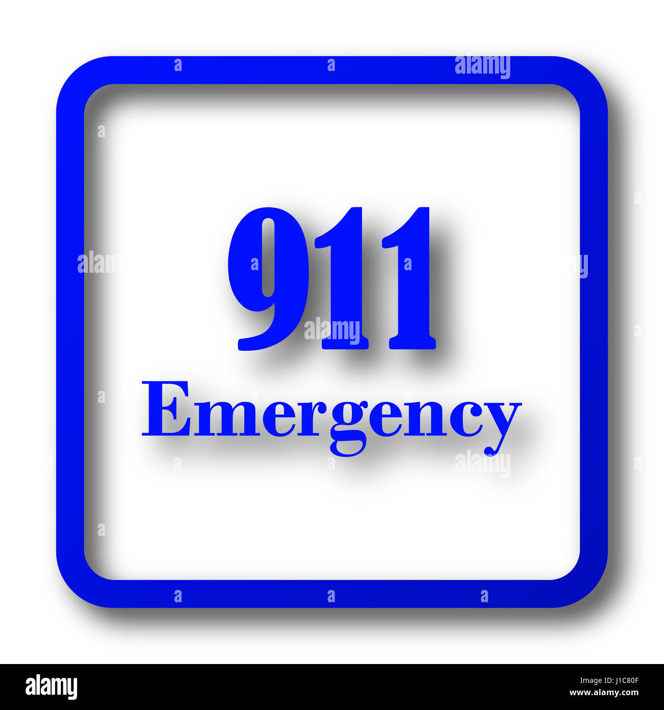 911 Emergency icon. 911 Emergency website button on white background ...