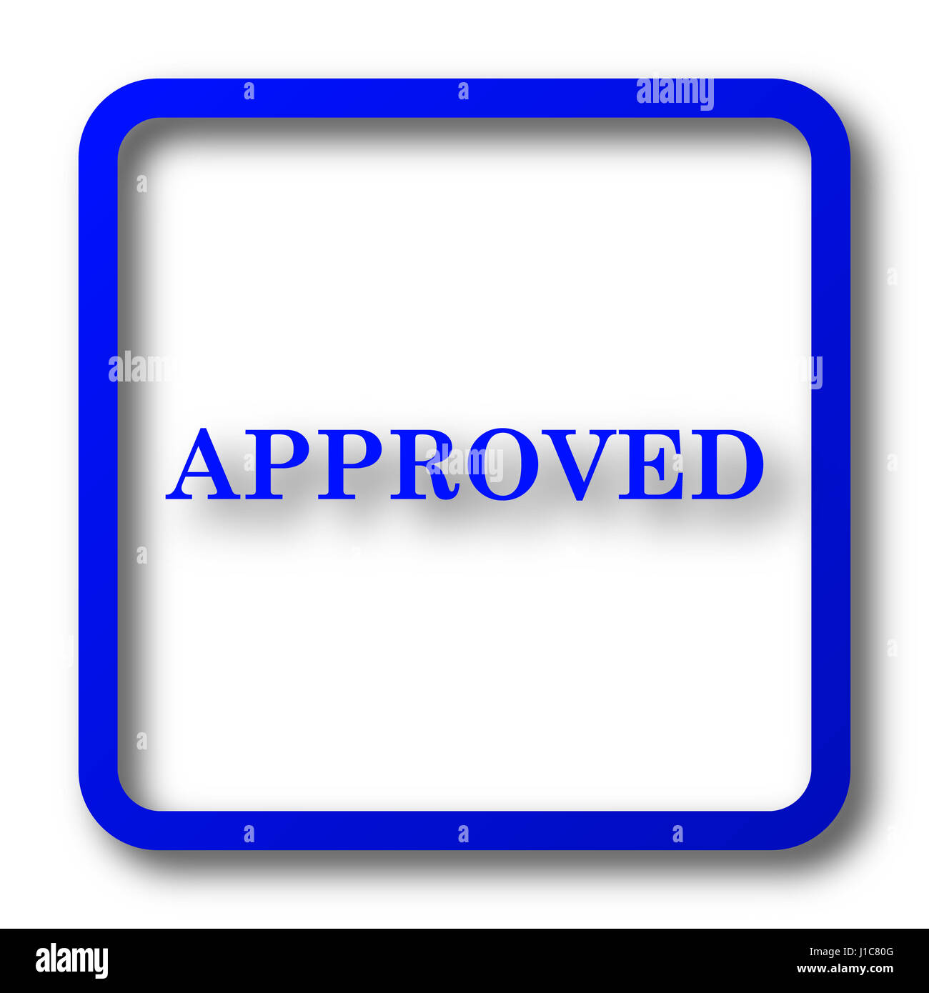 Approved icon. Approved website button on white background Stock Photo ...