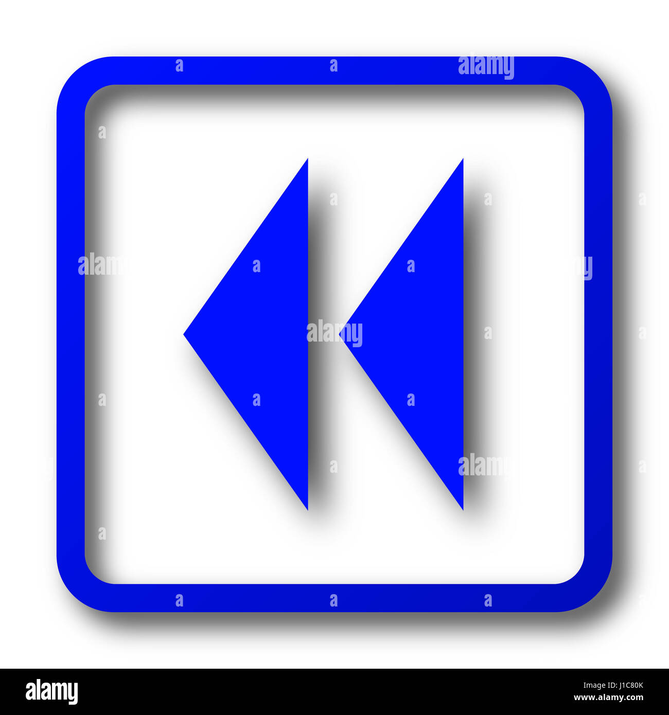 Rewind icon. Rewind website button on white background Stock Photo - Alamy