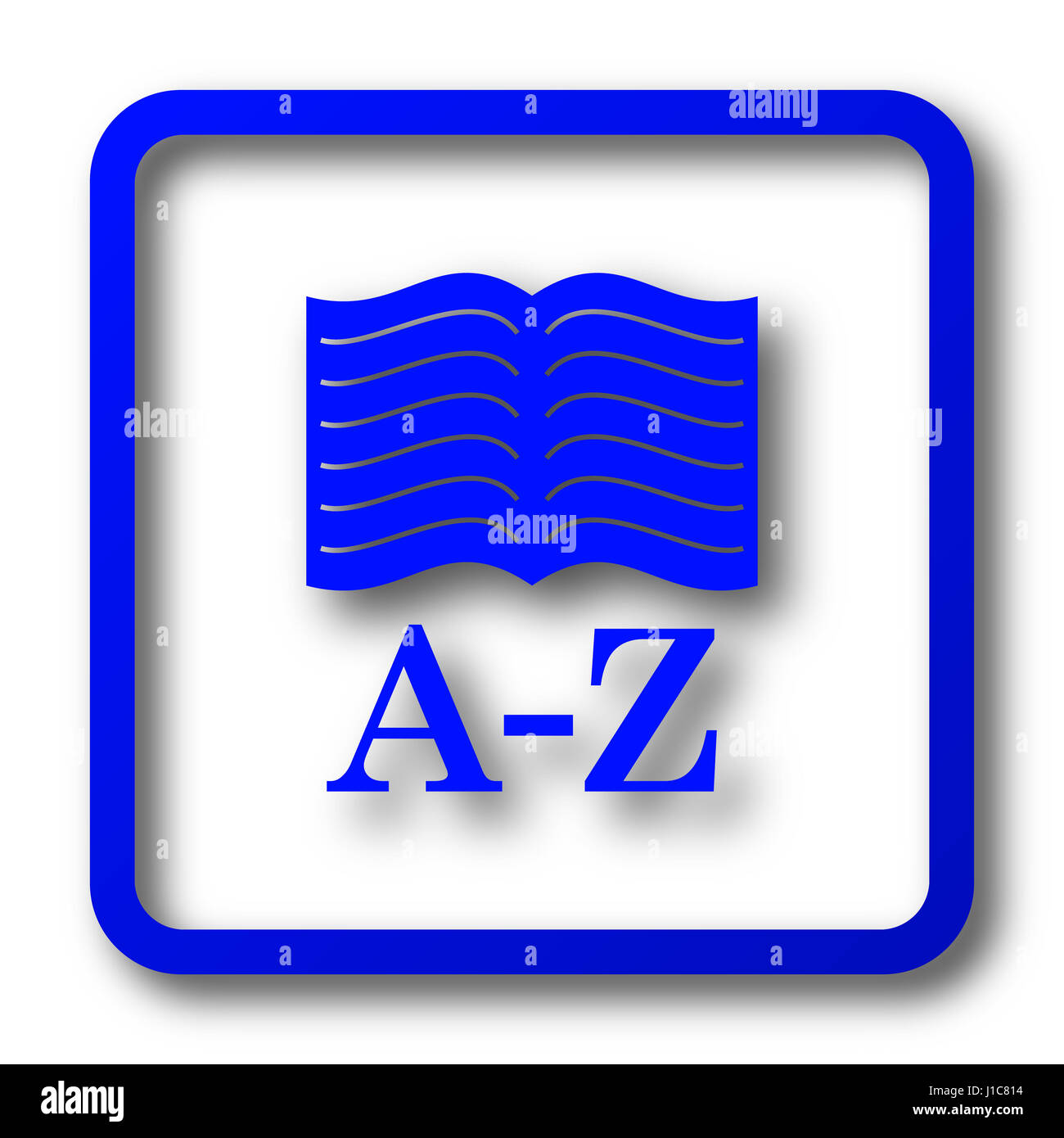 A-Z book icon. A-Z book website button on white background Stock Photo ...