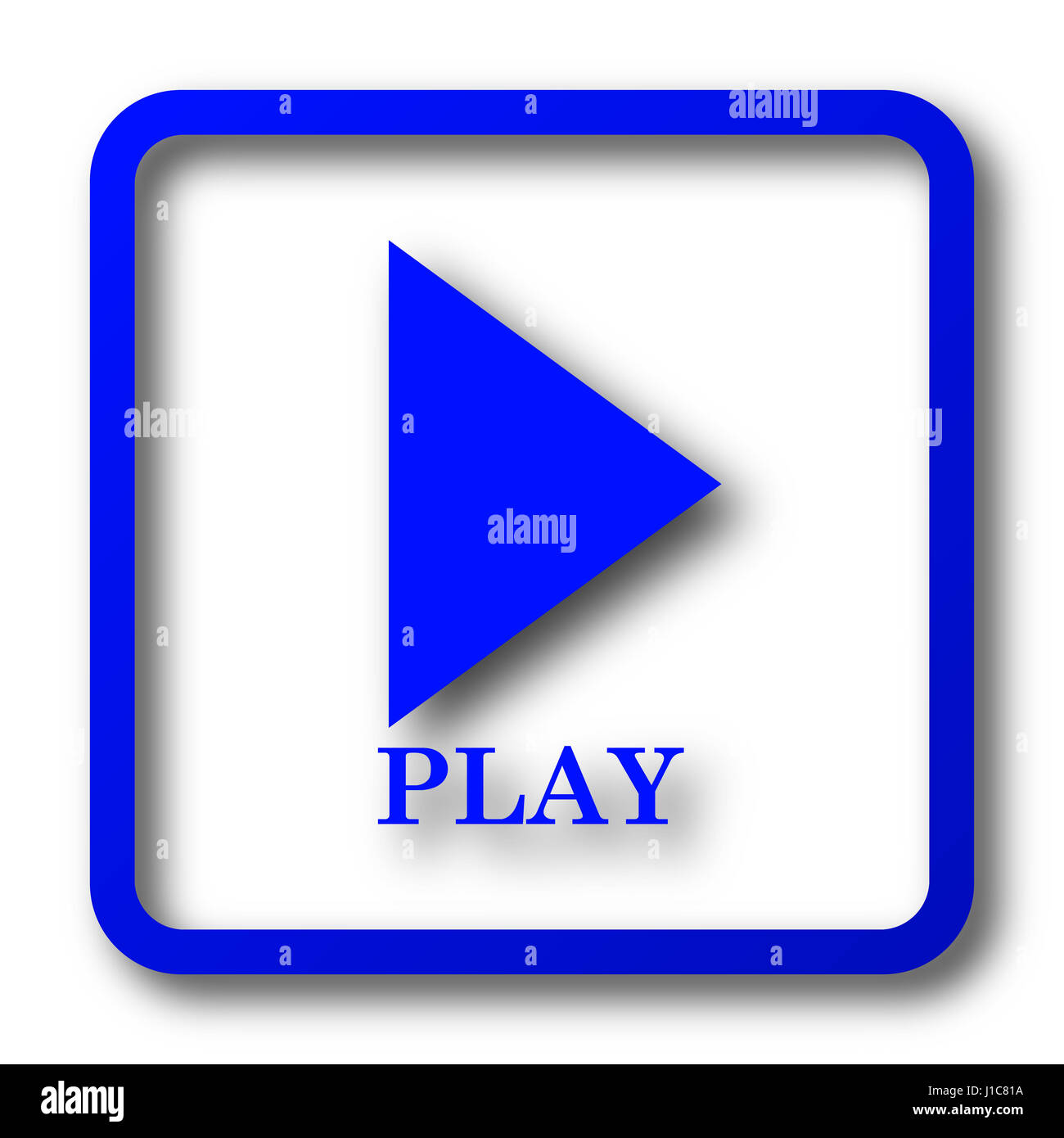Play icon. Play website button on white background Stock Photo - Alamy