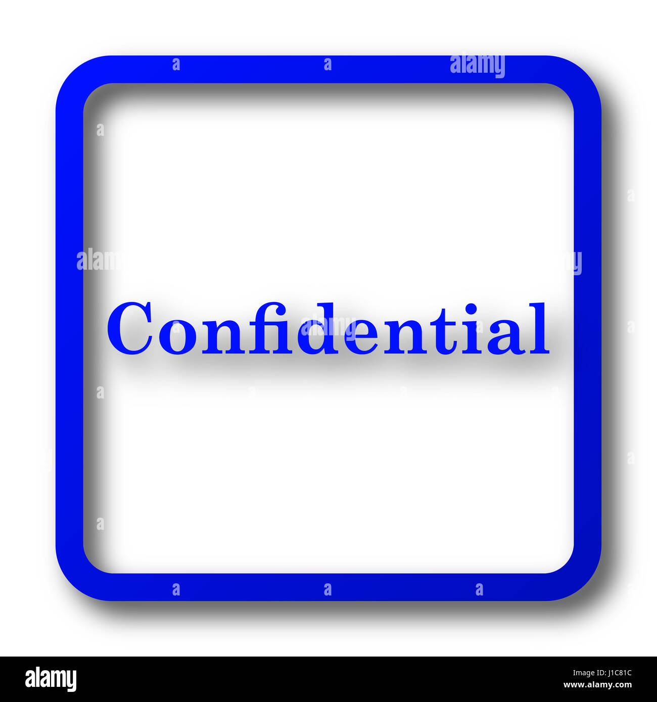 Confidential icon. Confidential website button on white background ...