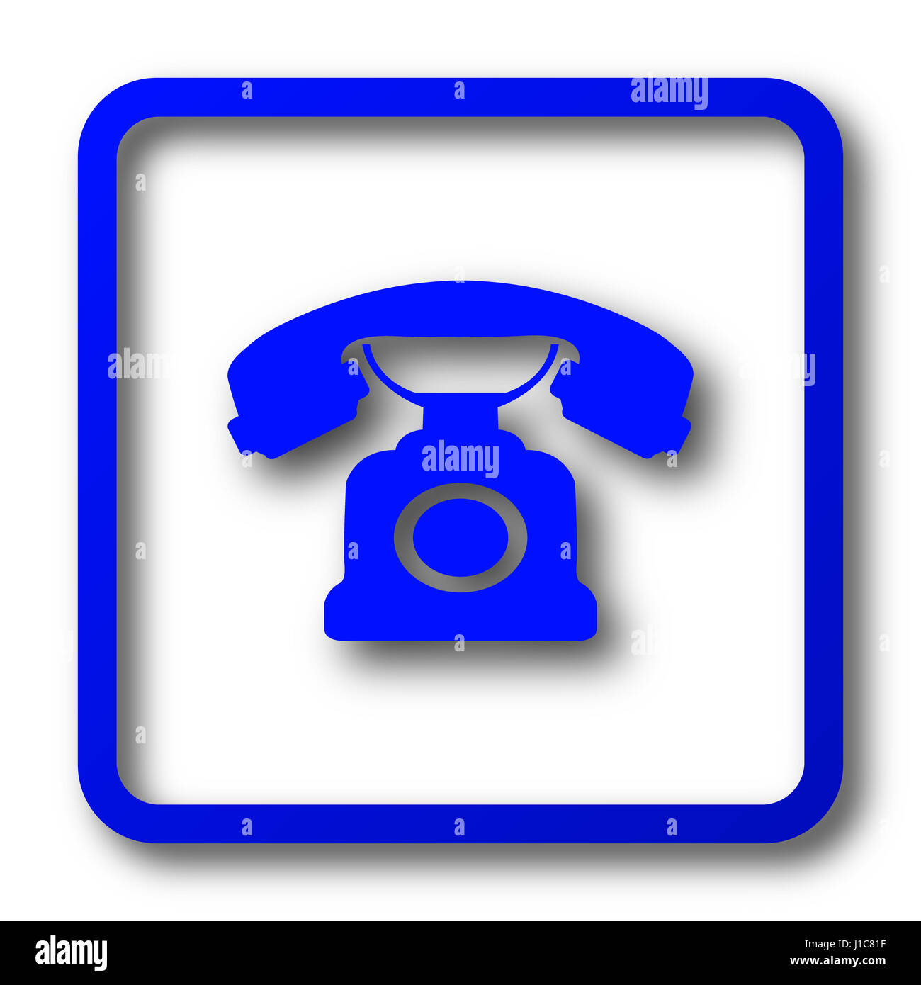 Phone icon. Phone website button on white background Stock Photo - Alamy