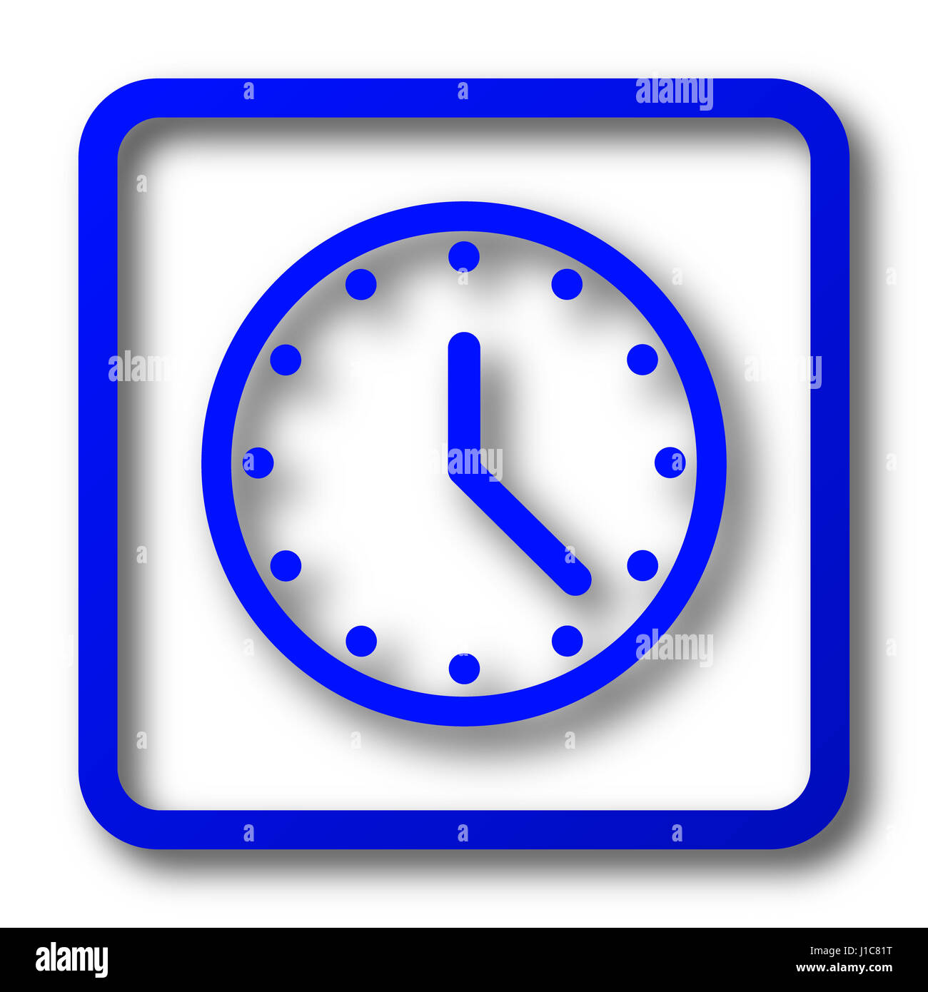 Clock icon. Clock website button on white background Stock Photo - Alamy