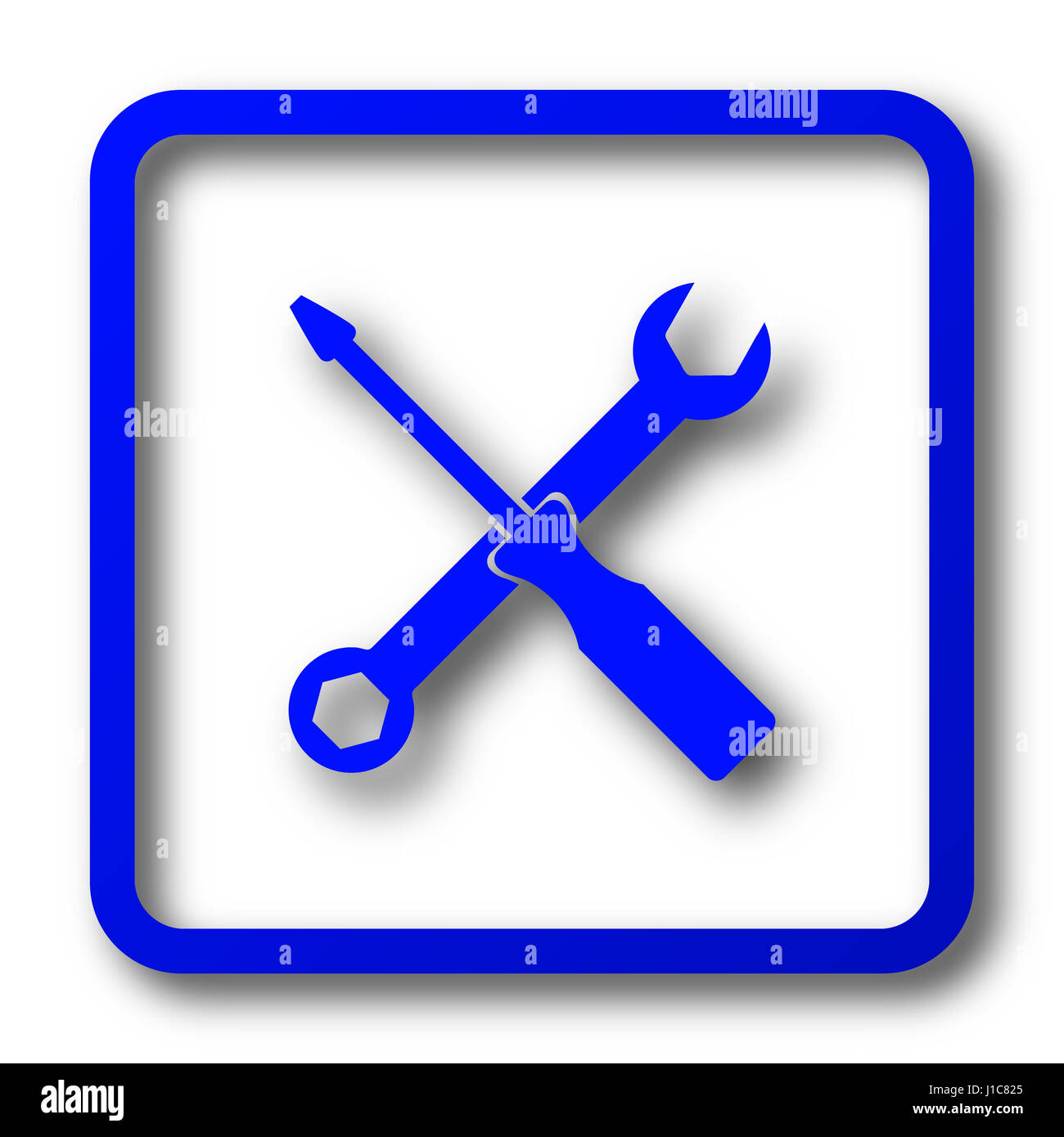 Tools icon. Tools website button on white background Stock Photo - Alamy