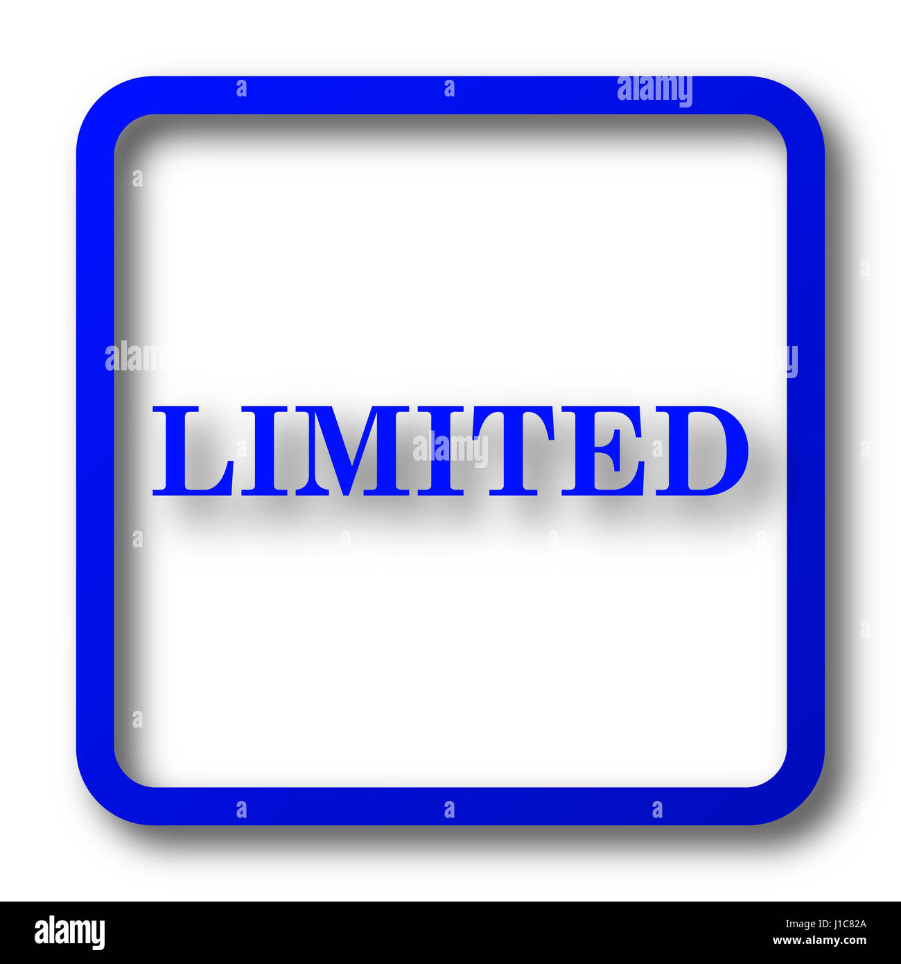Limited icon. Limited website button on white background Stock Photo ...