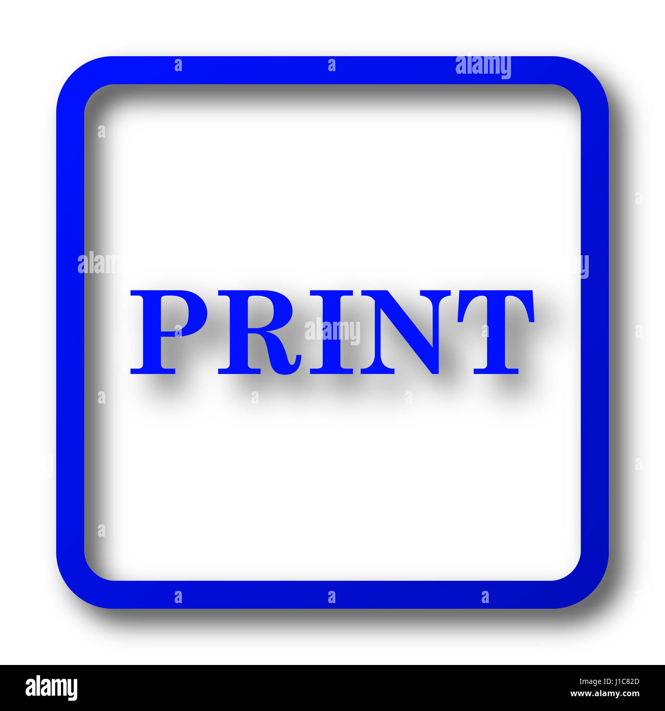 Print icon. Print website button on white background Stock Photo - Alamy