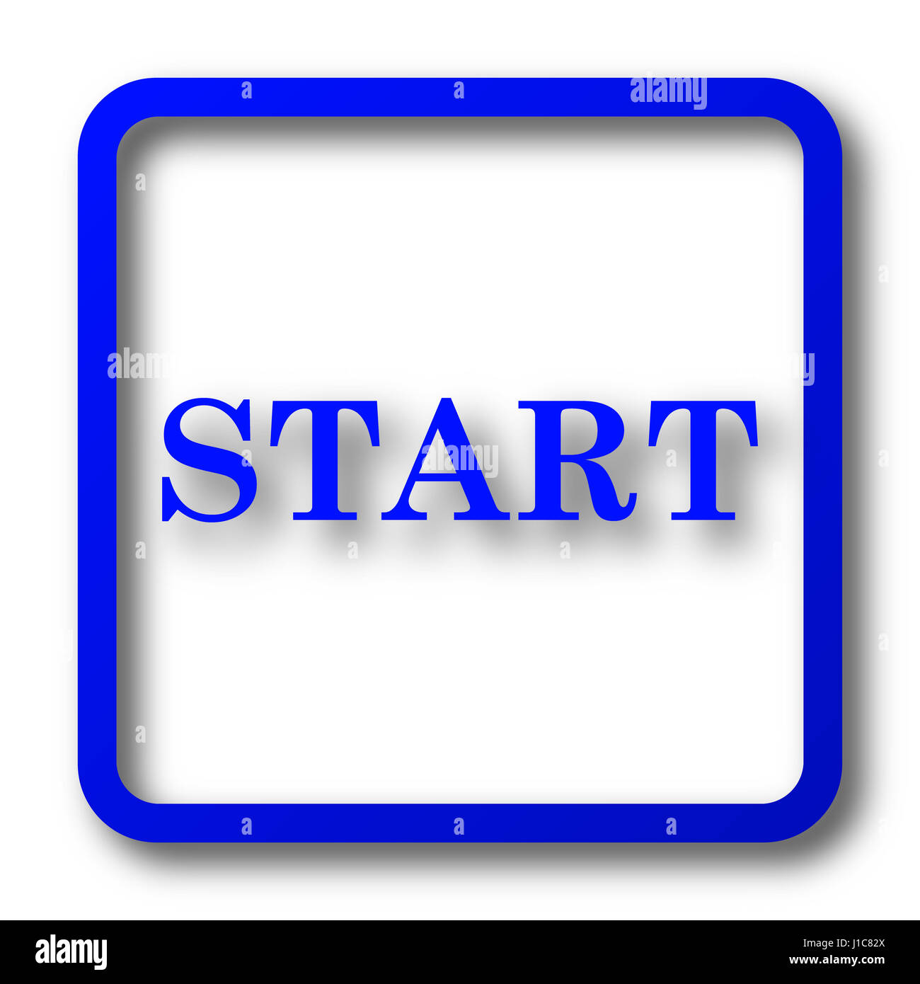 Start icon. Start website button on white background Stock Photo - Alamy