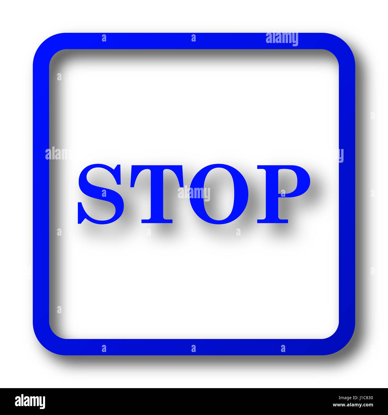 Stop icon. Stop website button on white background Stock Photo - Alamy