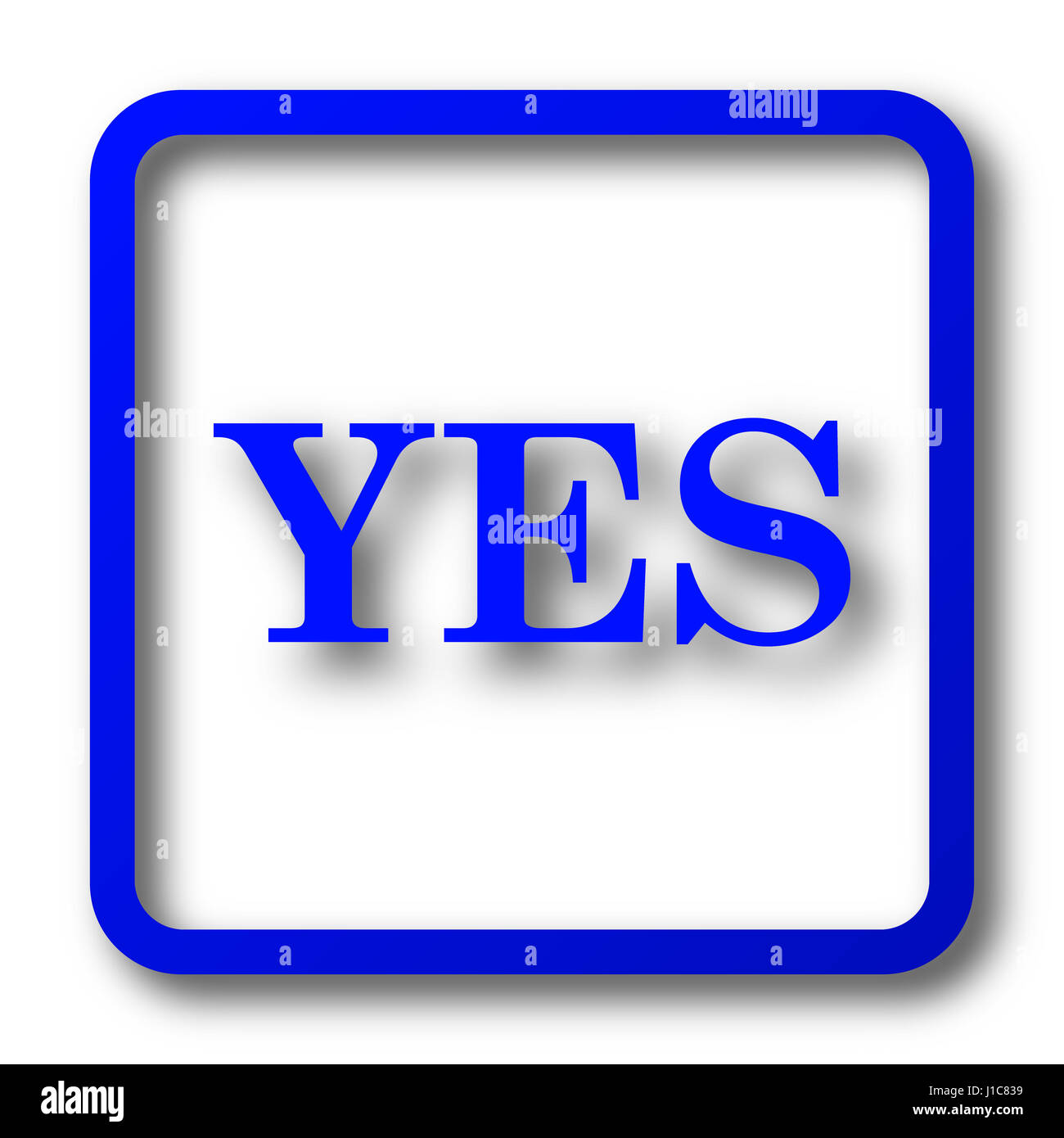 Yes icon. Yes website button on white background Stock Photo - Alamy