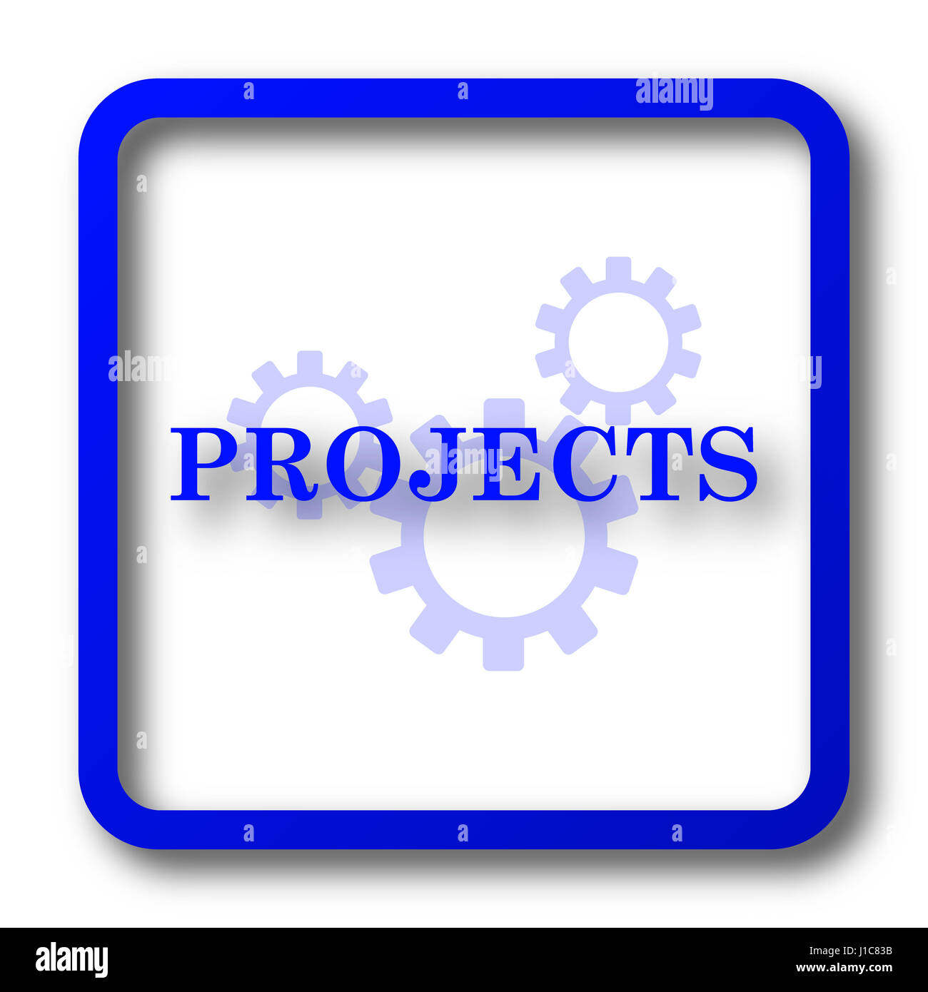 Projects icon. Projects website button on white background Stock Photo ...