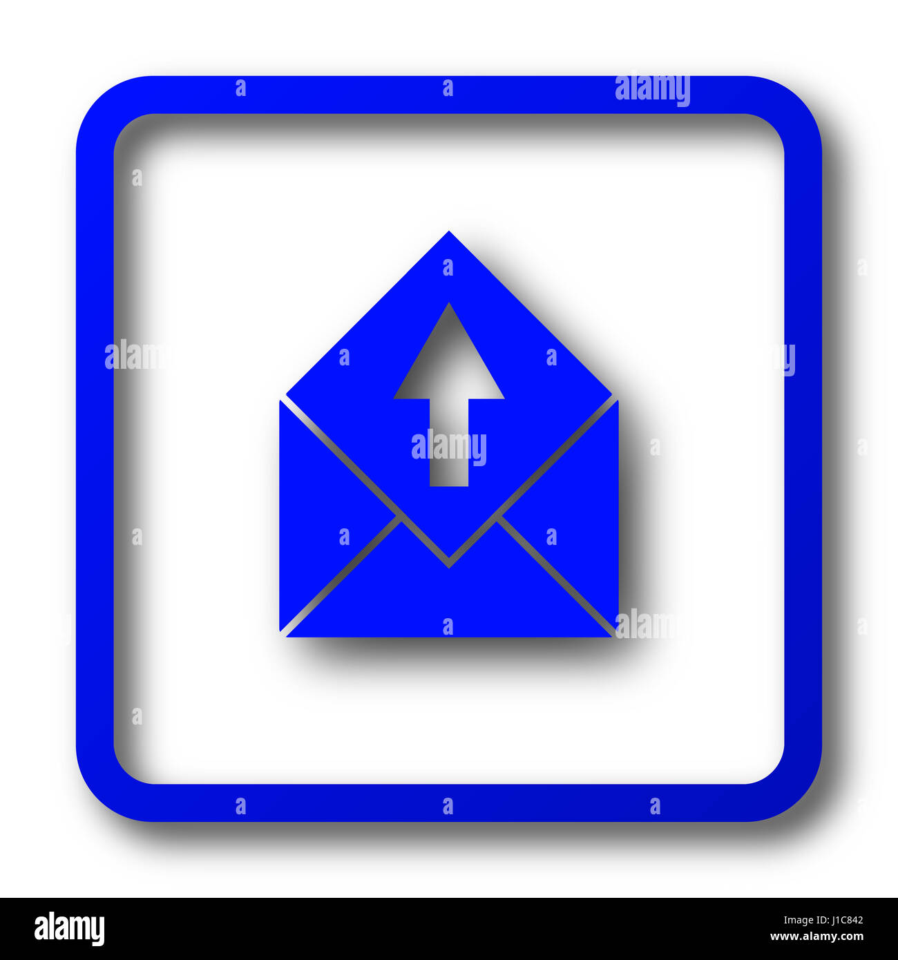 Send e-mail icon. Send e-mail website button on white background Stock ...