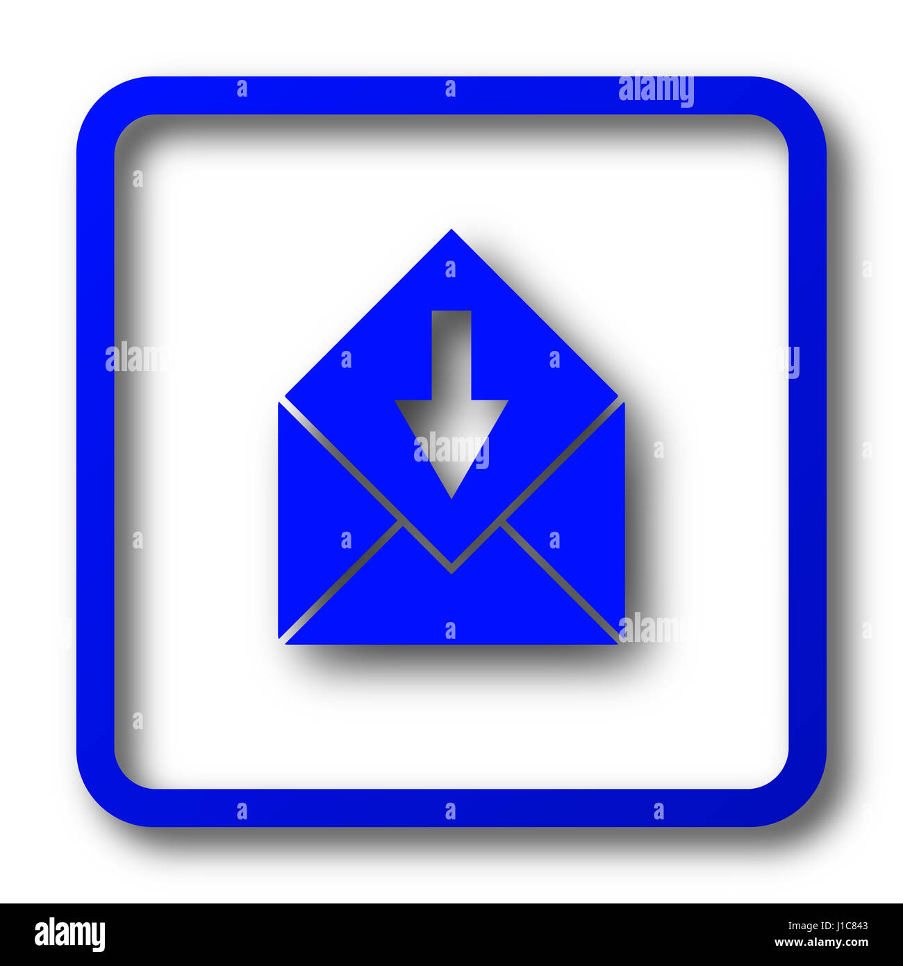 Receive e-mail icon. Receive e-mail website button on white background ...