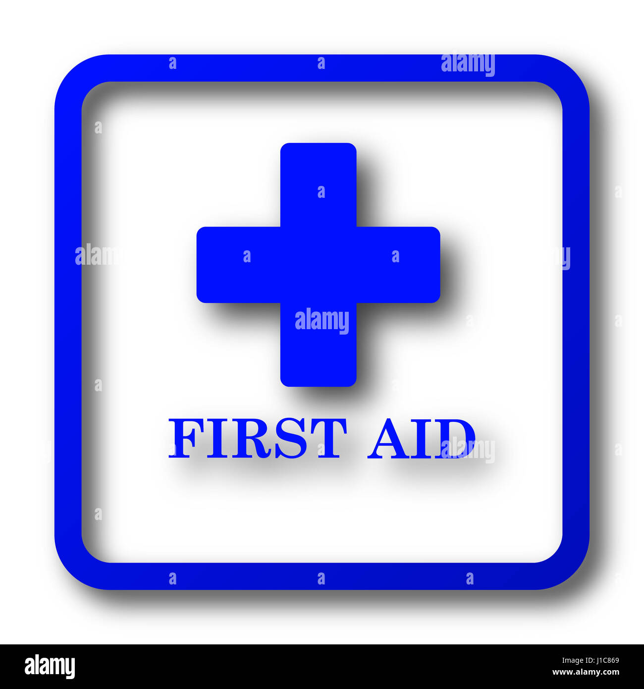 First aid icon. First aid website button on white background Stock ...