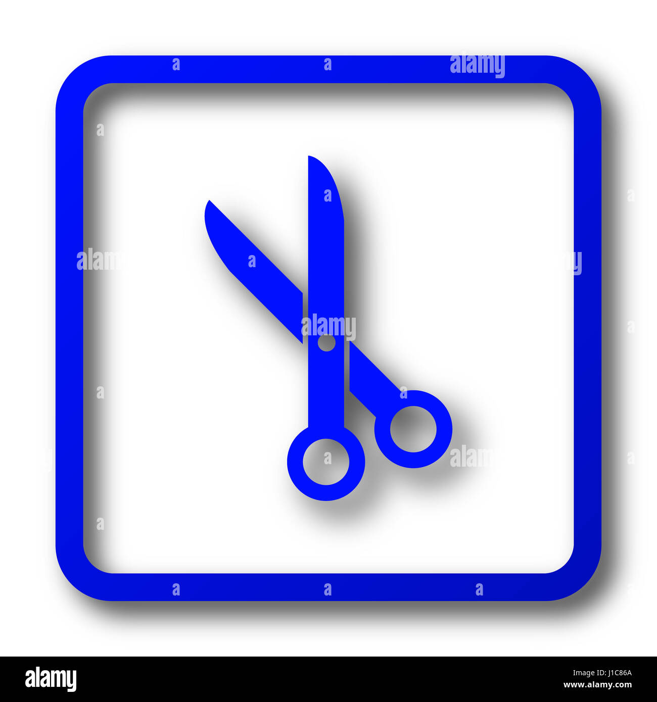 Cut icon. Cut website button on white background Stock Photo - Alamy