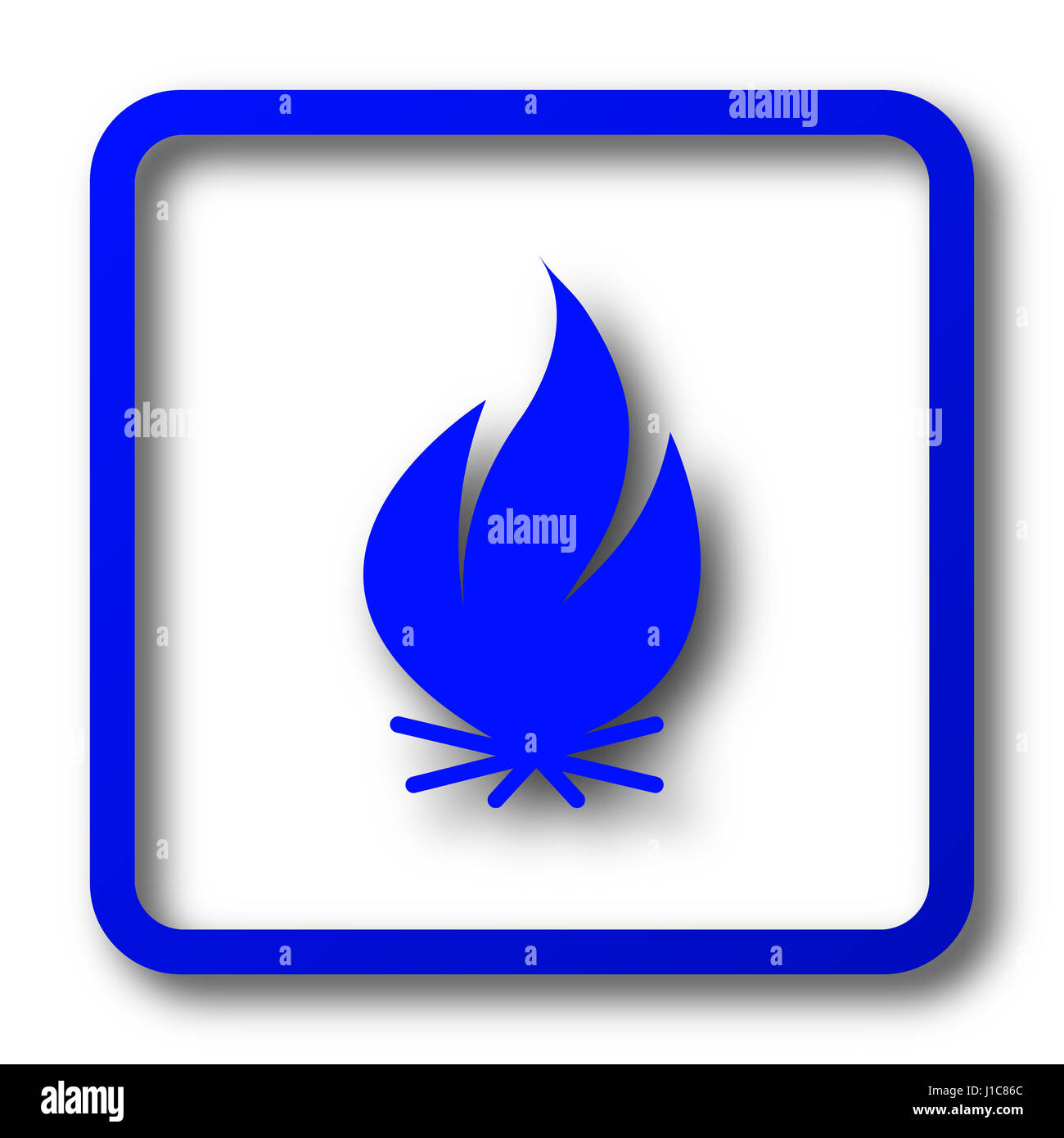 Fire icon. Fire website button on white background Stock Photo - Alamy