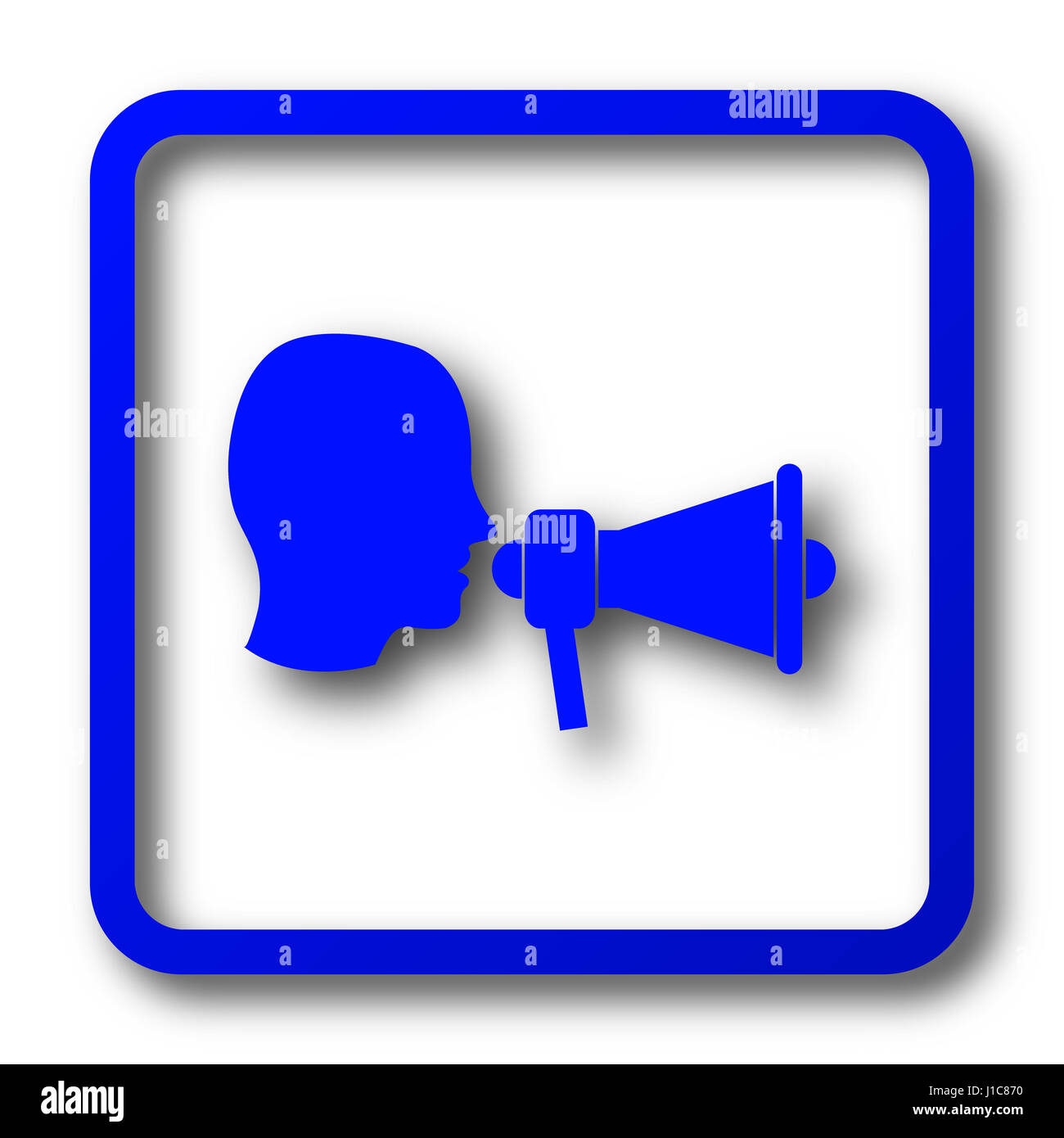 Megaphone icon. Megaphone website button on white background Stock ...