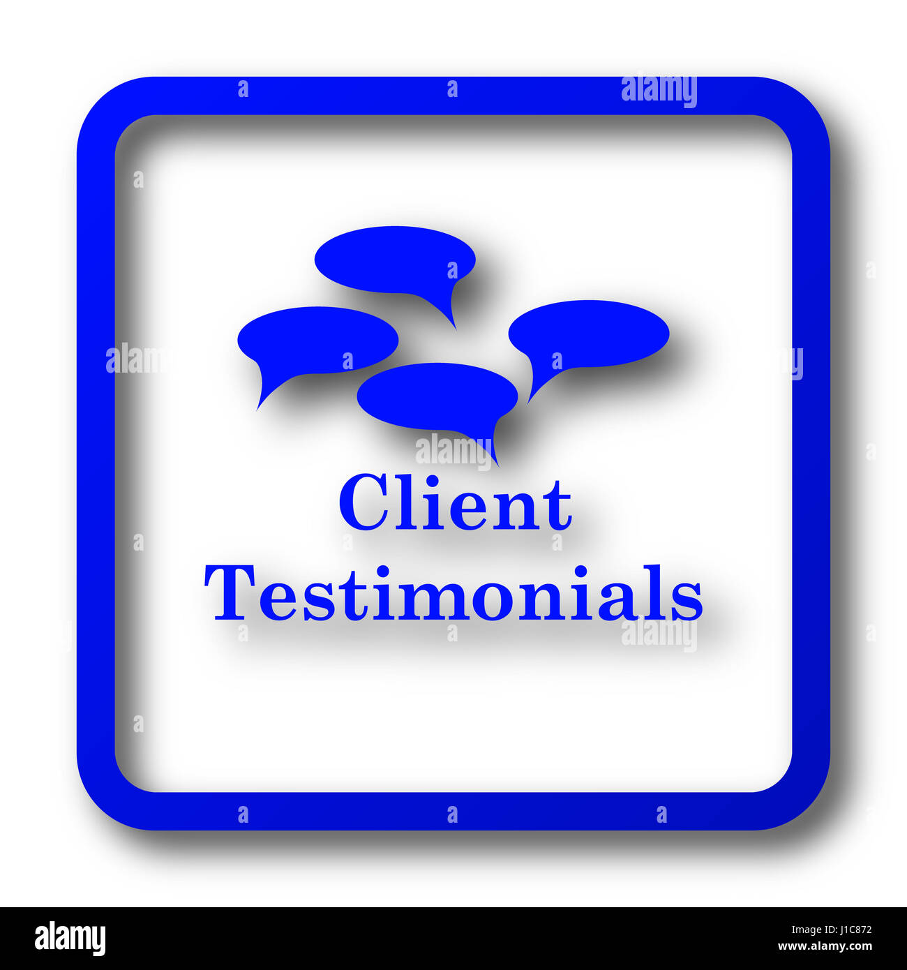 Client testimonials icon. Client testimonials website button on white ...