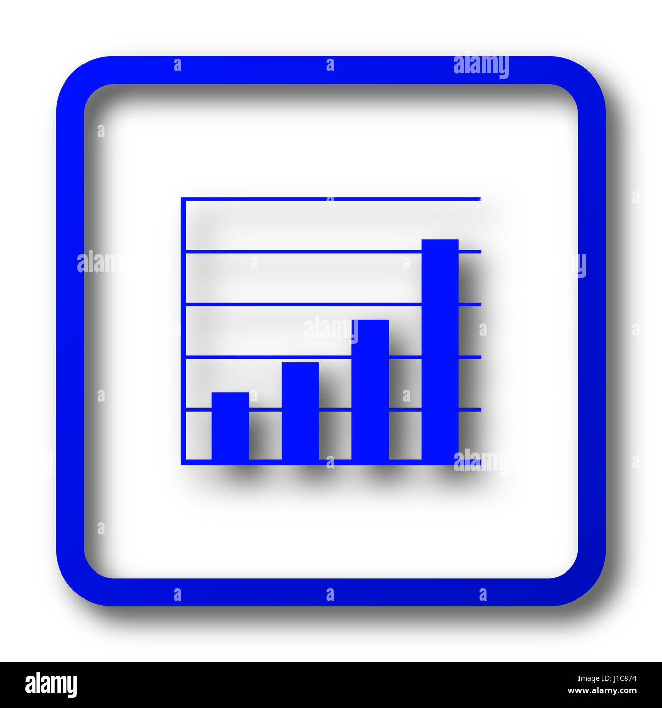 Chart bars icon. Chart bars website button on white background Stock ...