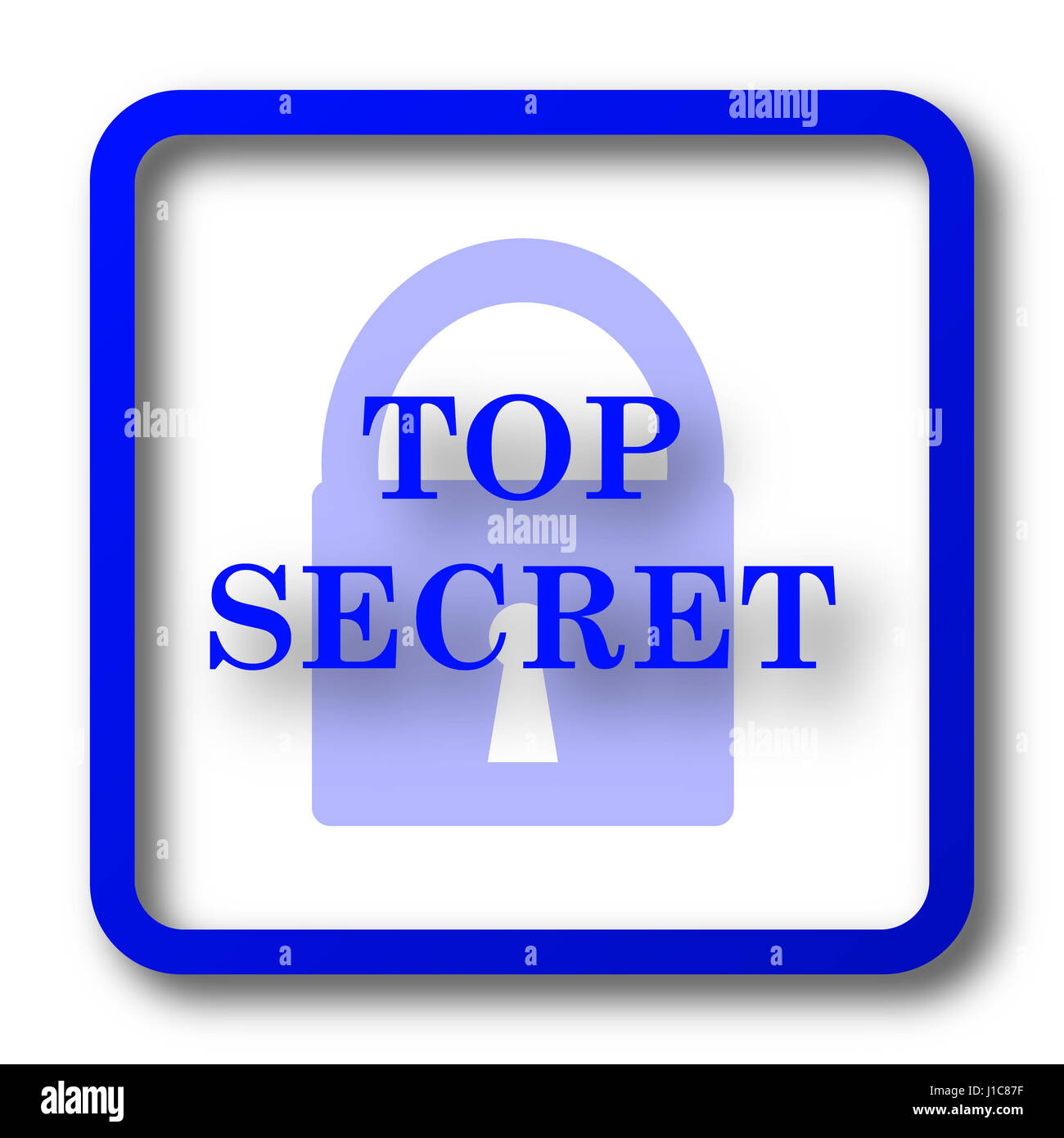 Top secret icon. Top secret website button on white background Stock ...