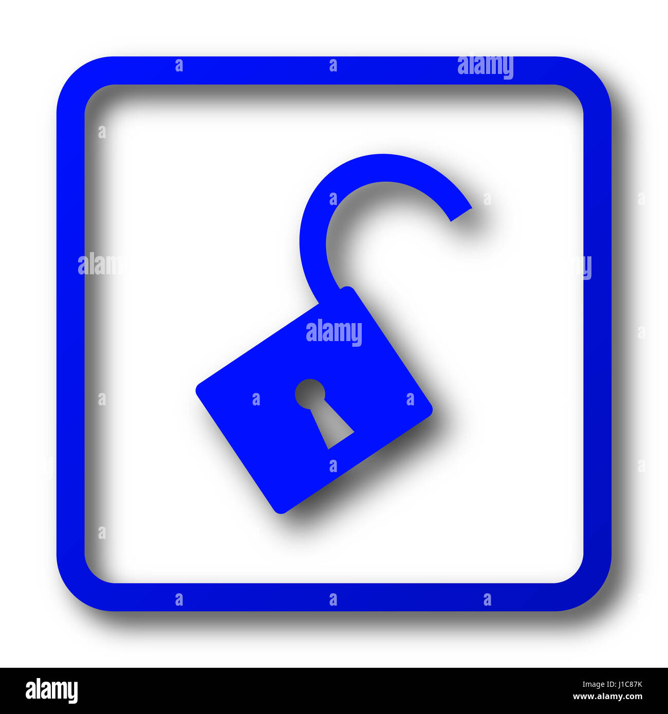 Open lock icon. Open lock website button on white background Stock ...