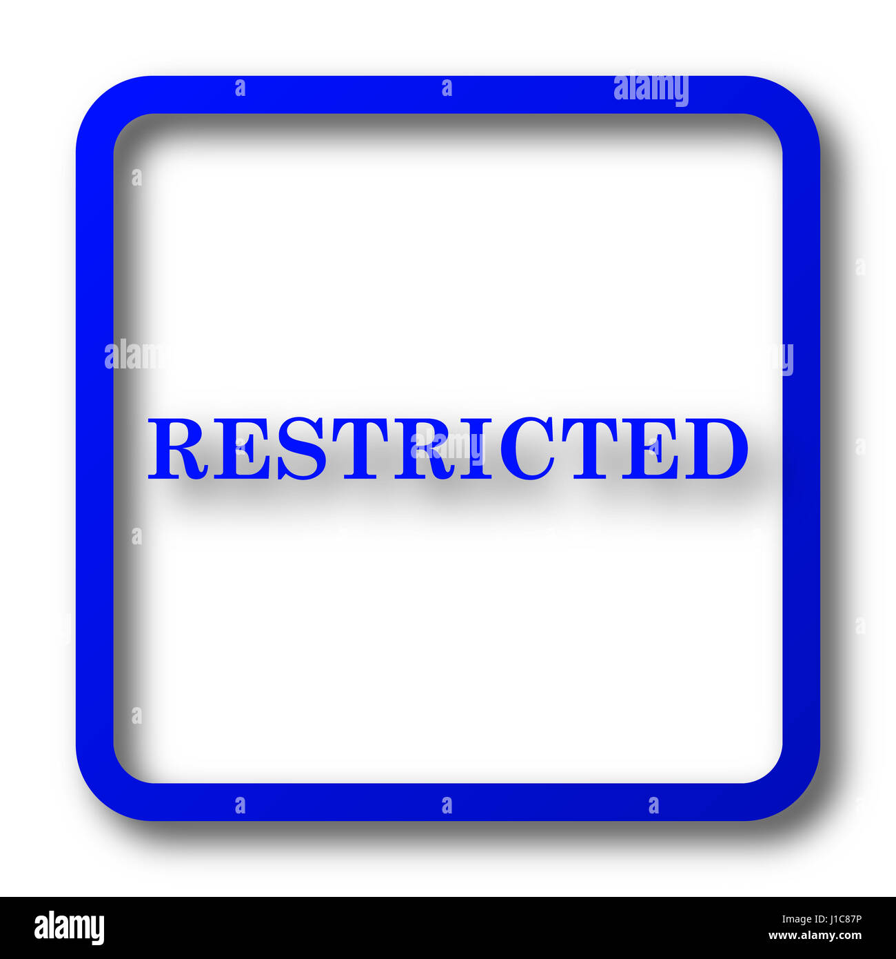 Restricted icon. Restricted website button on white background Stock ...