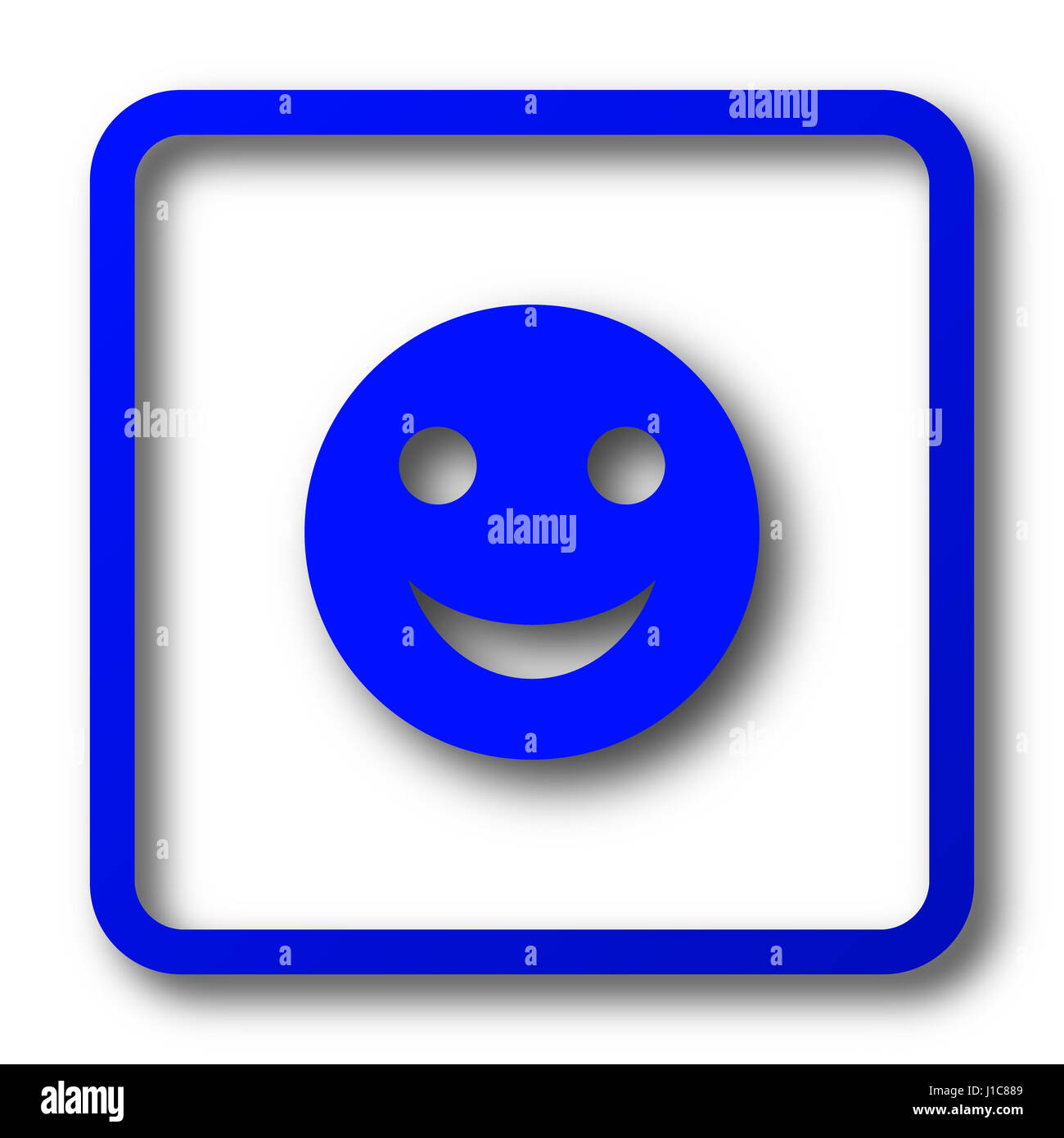 Smiley icon. Smiley website button on white background Stock Photo - Alamy