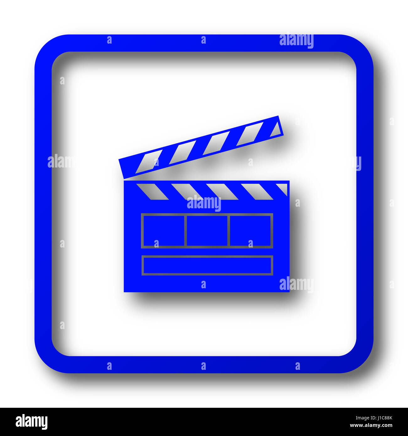 Movie icon. Movie website button on white background Stock Photo - Alamy