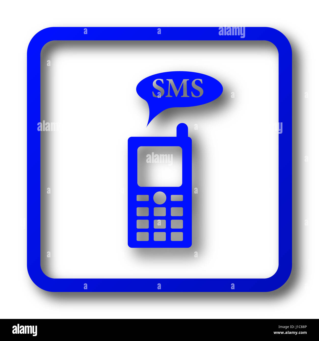 SMS icon. SMS website button on white background Stock Photo - Alamy