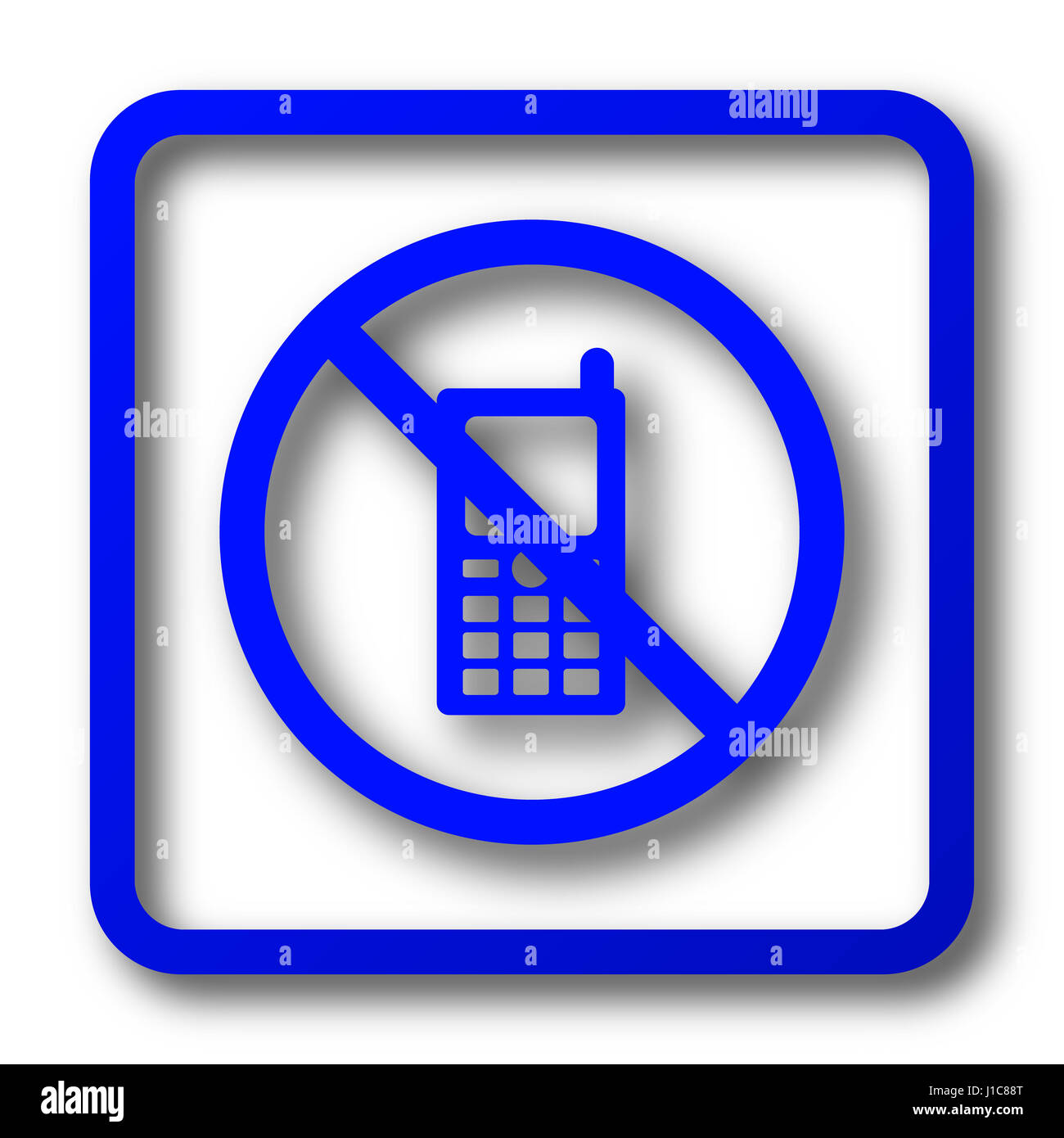 Mobile phone restricted icon. Mobile phone restricted website button on ...