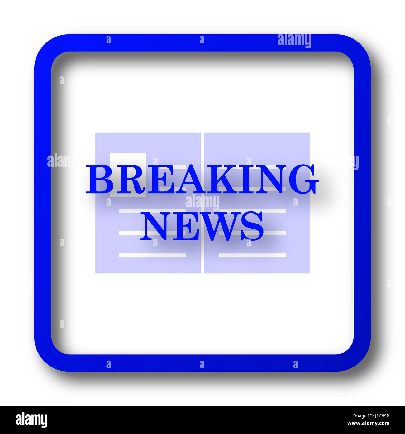 Breaking news icon. Breaking news website button on white background ...