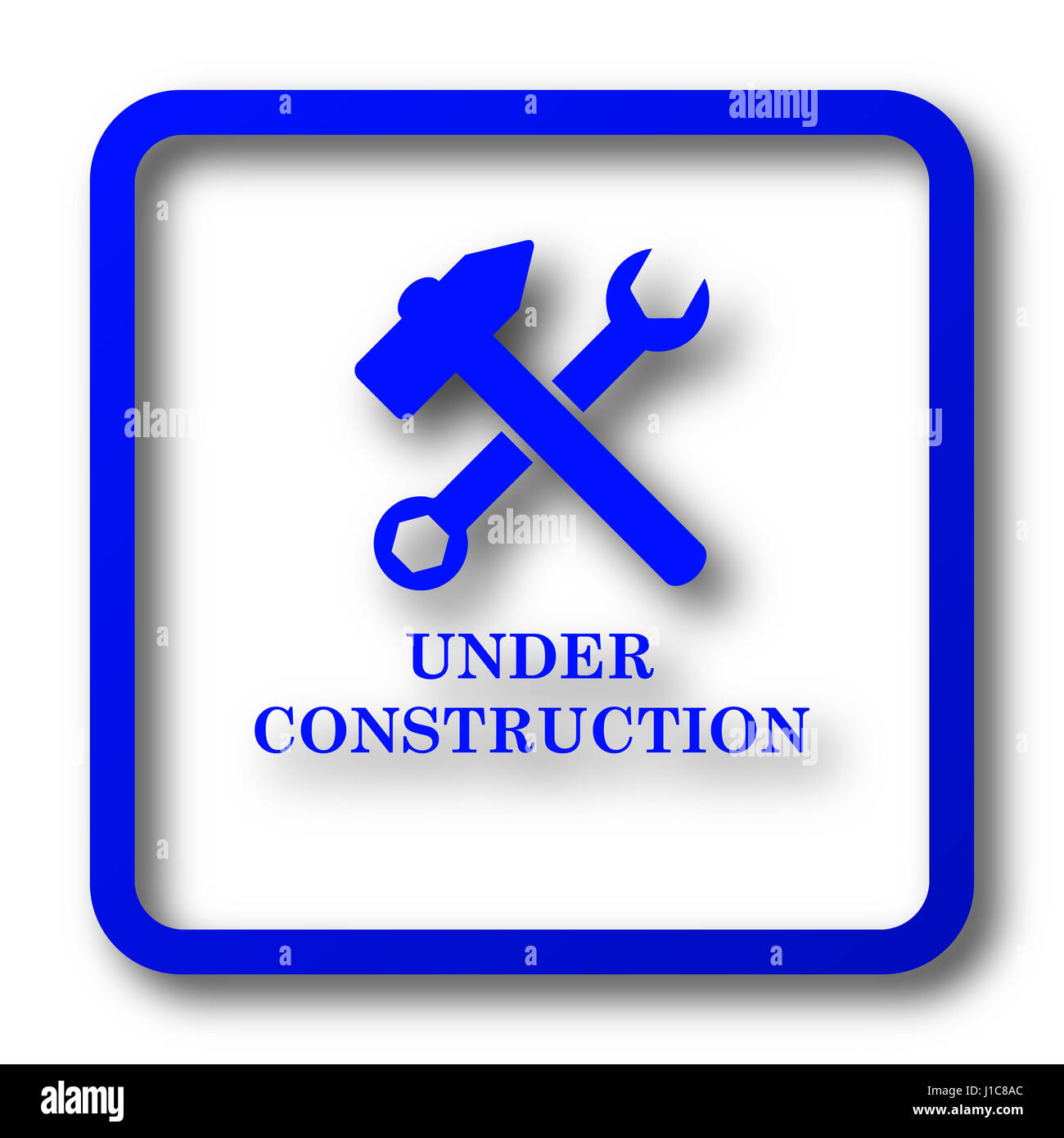 Under construction icon. Under construction website button on white ...