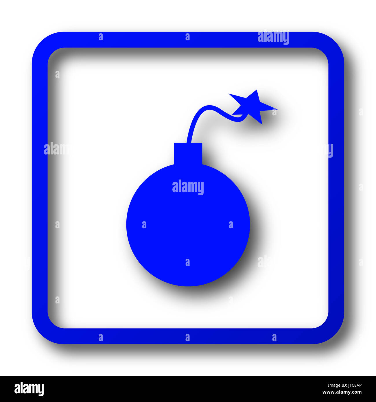 Bomb icon. Bomb website button on white background Stock Photo - Alamy