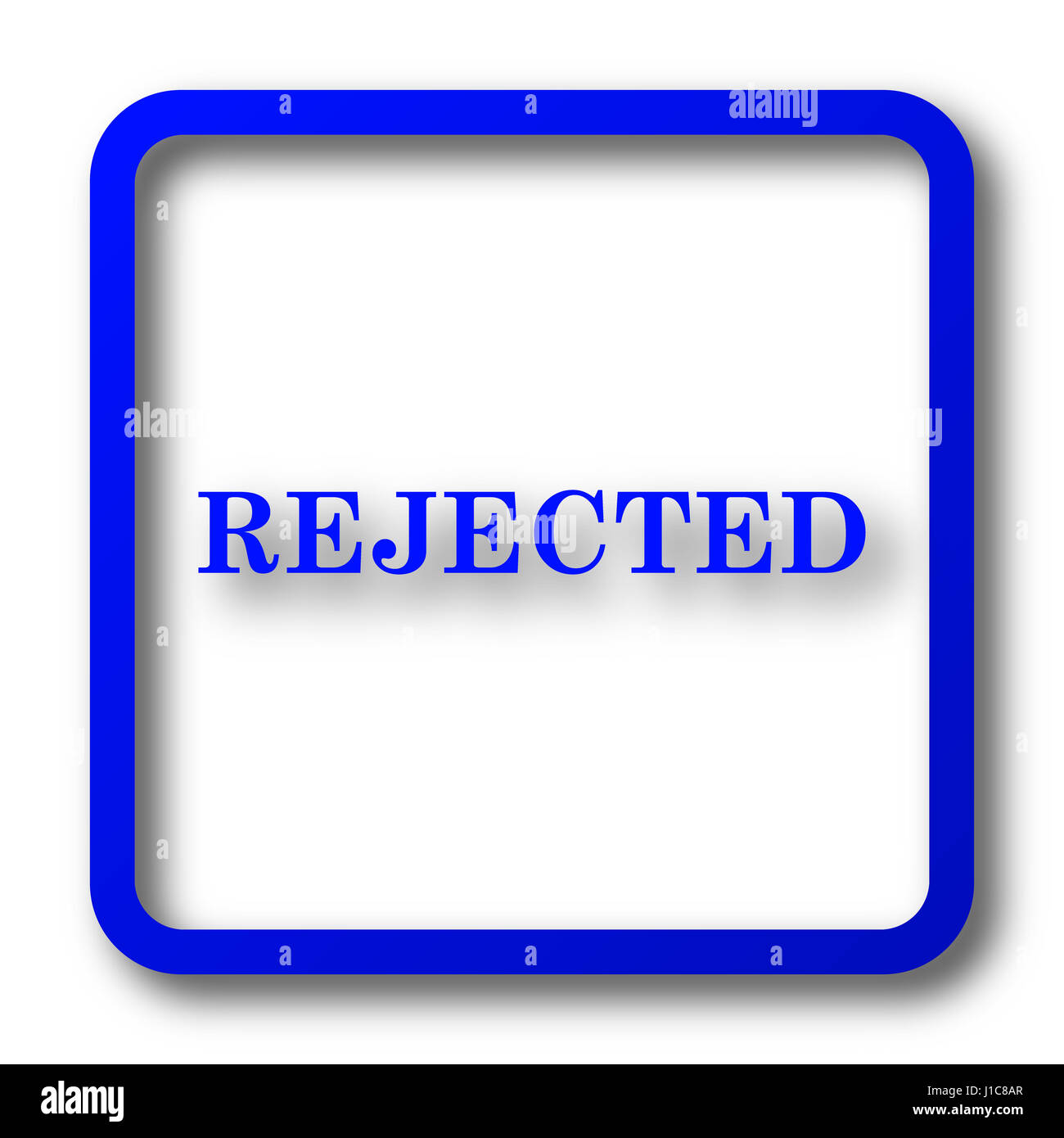 Rejected icon. Rejected website button on white background Stock Photo ...