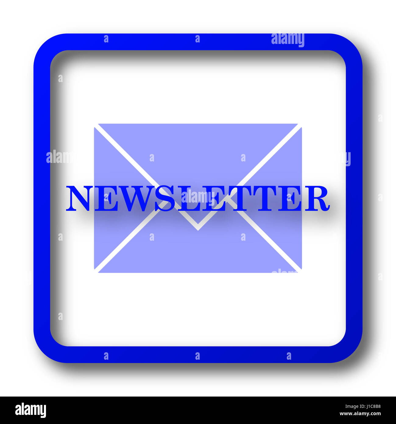 Newsletter icon. Newsletter website button on white background Stock ...