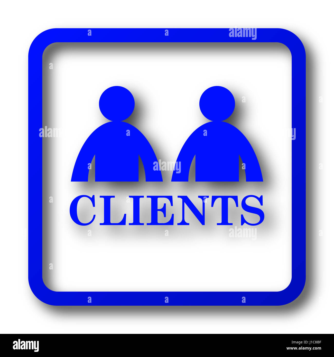 Clients icon. Clients website button on white background Stock Photo ...
