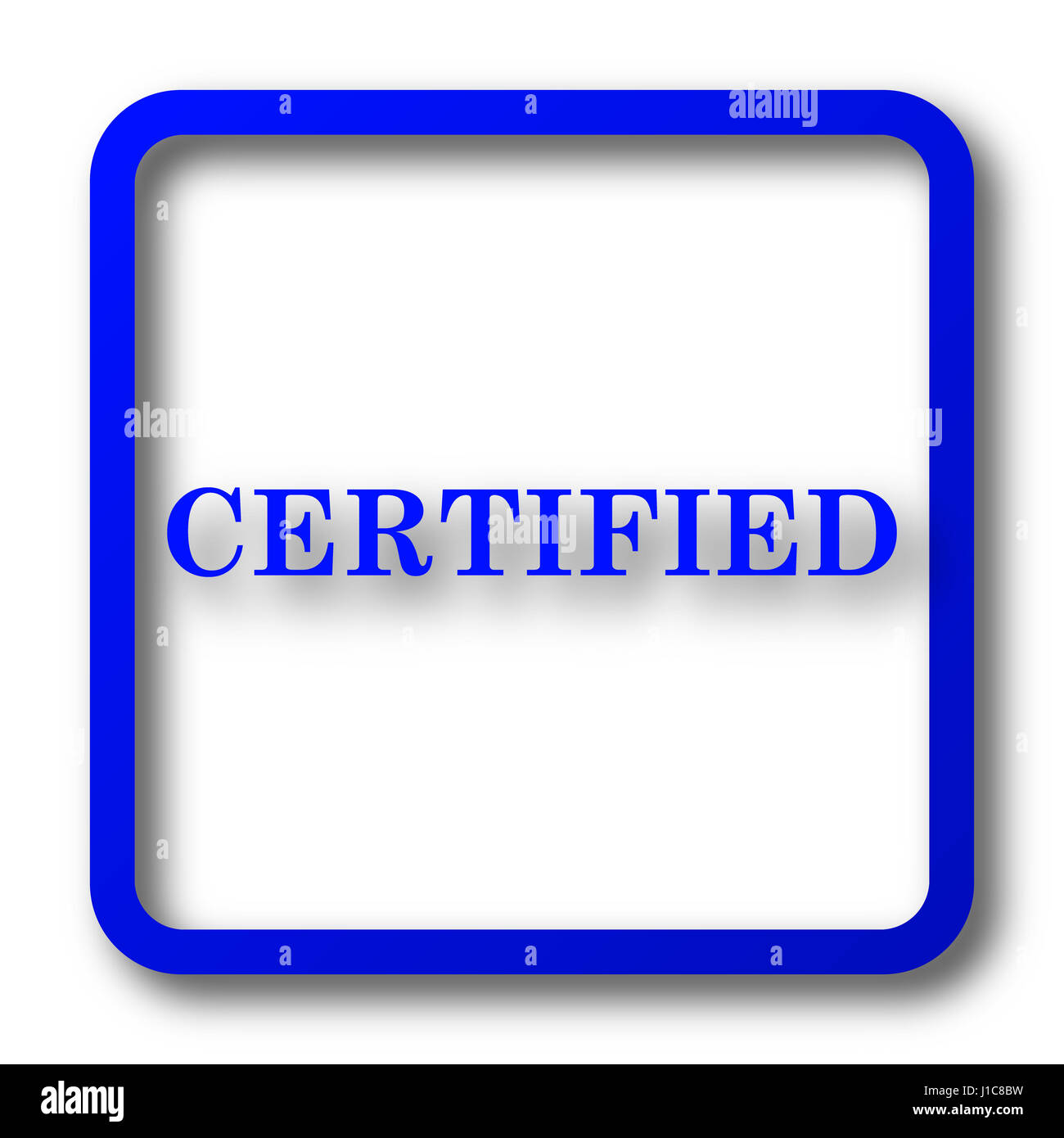 Certified icon. Certified website button on white background Stock ...