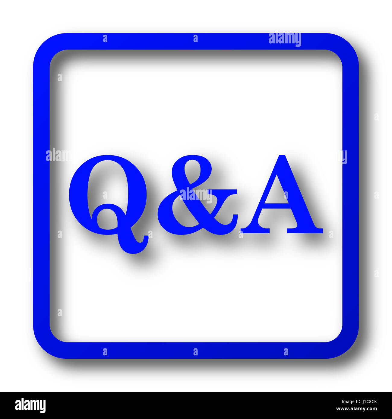 Q&A icon. Q&A website button on white background Stock Photo - Alamy
