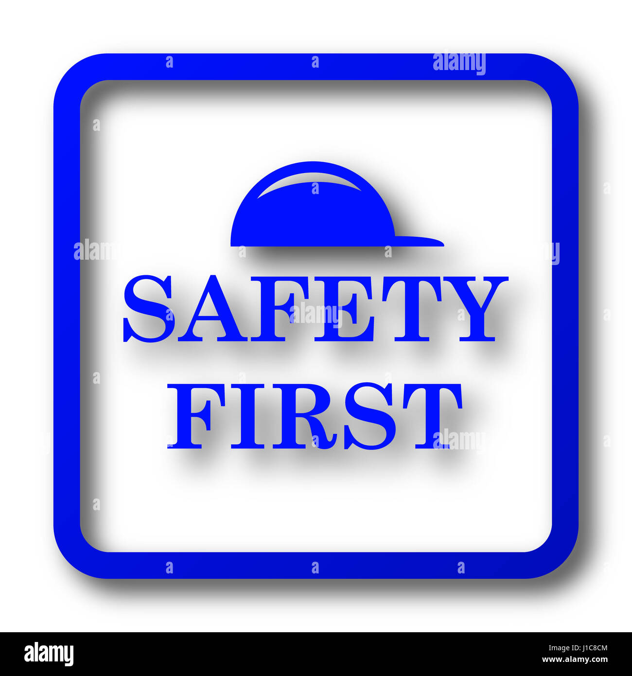 Safety first icon. Safety first website button on white background ...