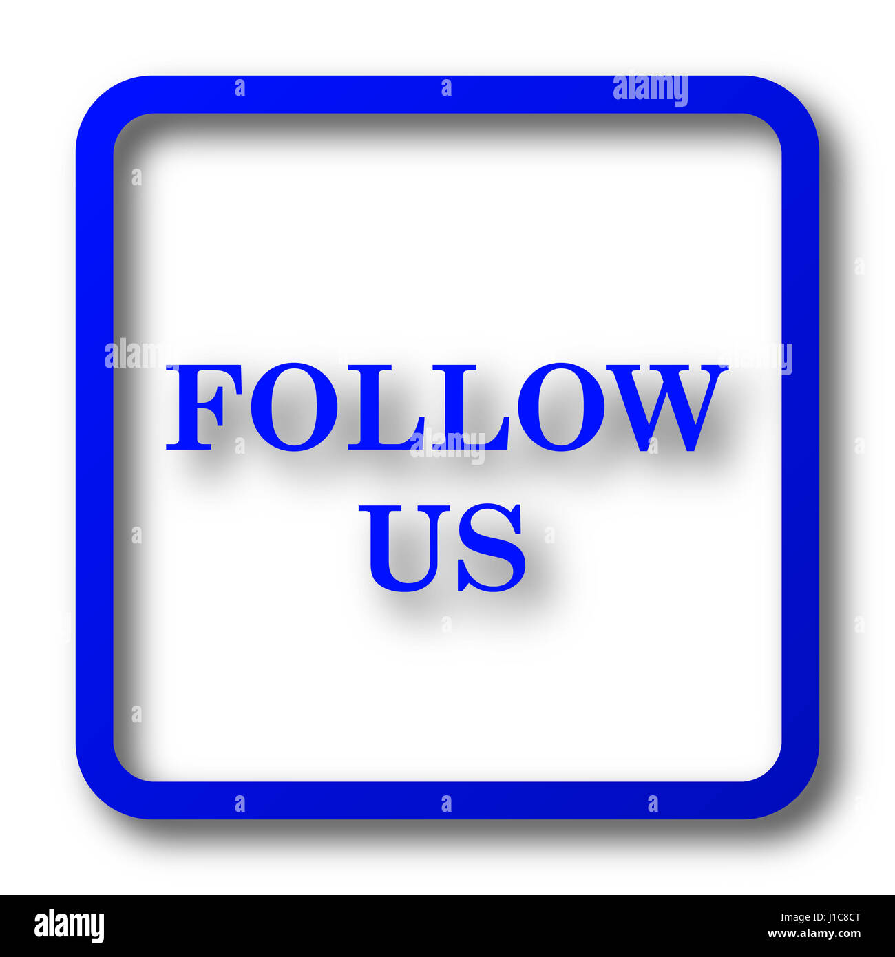Follow us icon. Follow us website button on white background Stock ...