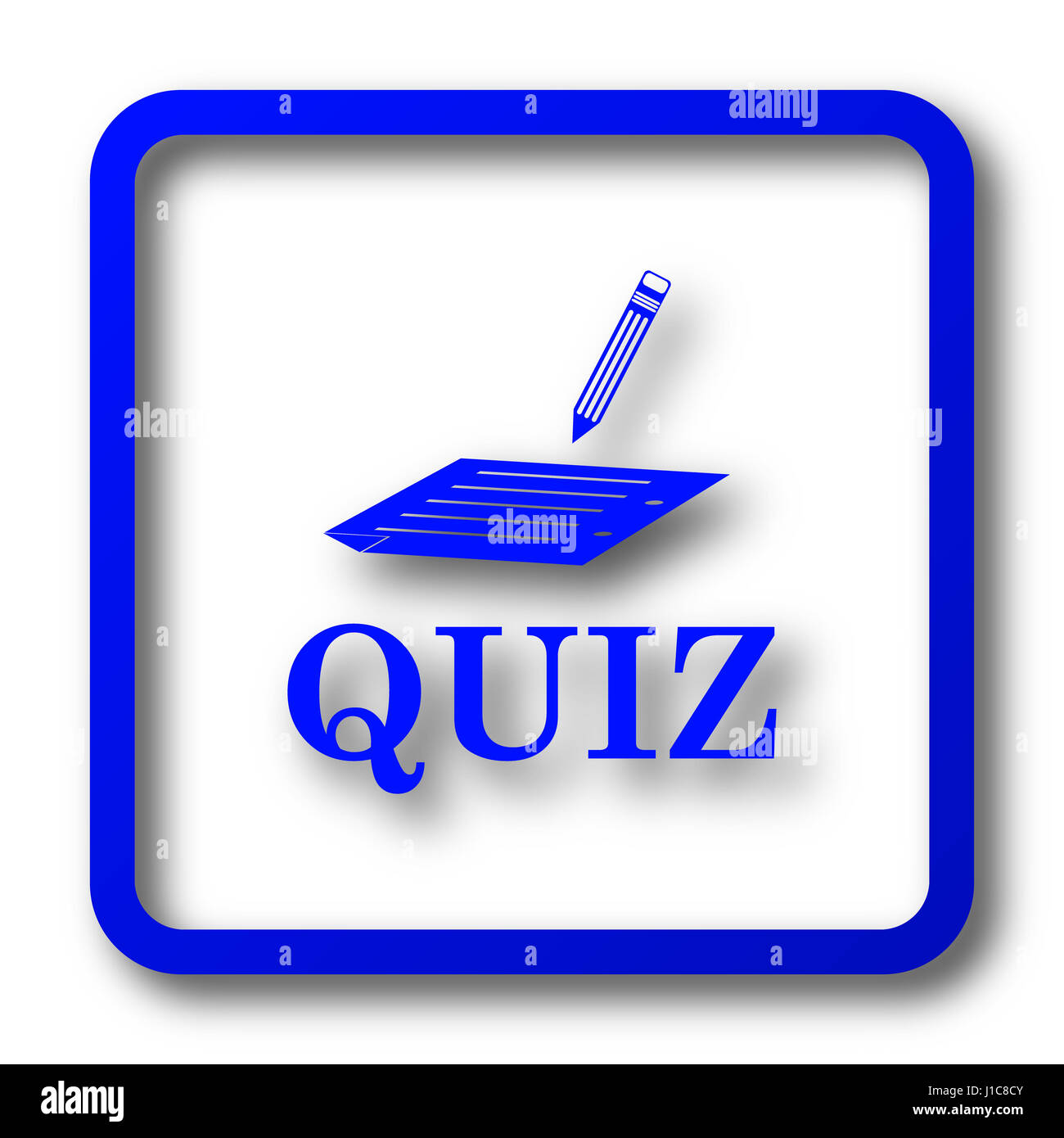 Quiz icon. Quiz website button on white background Stock Photo - Alamy