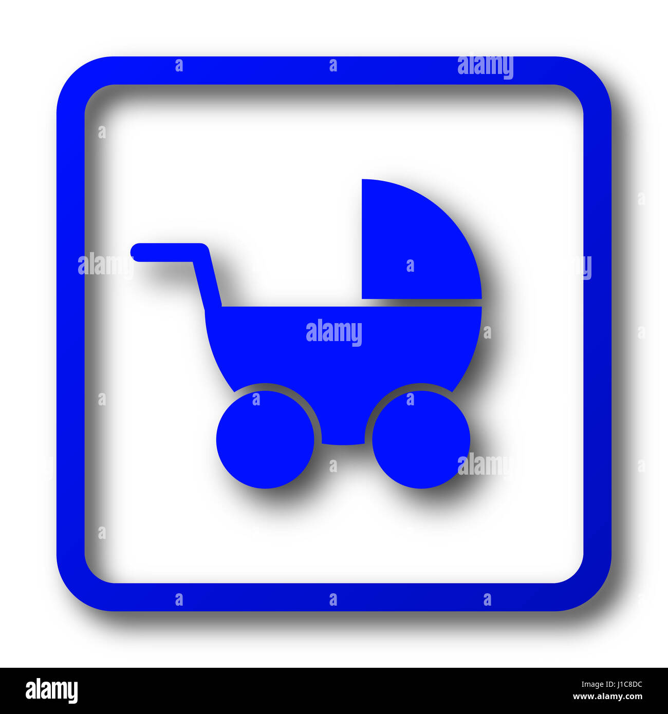 Baby carriage icon. Baby carriage website button on white background ...