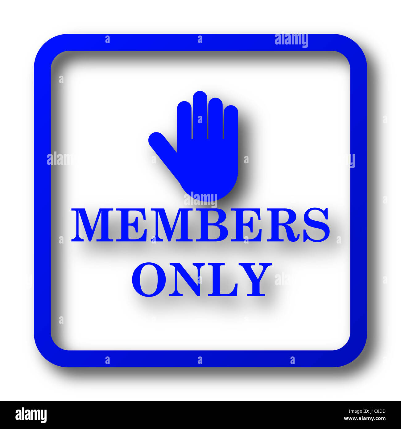 Members only icon. Members only website button on white background ...