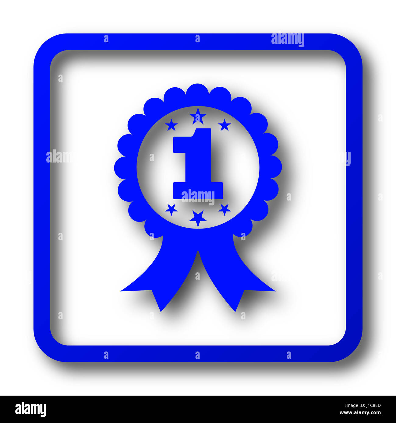 First prize ribbon icon. First prize ribbon website button on white ...